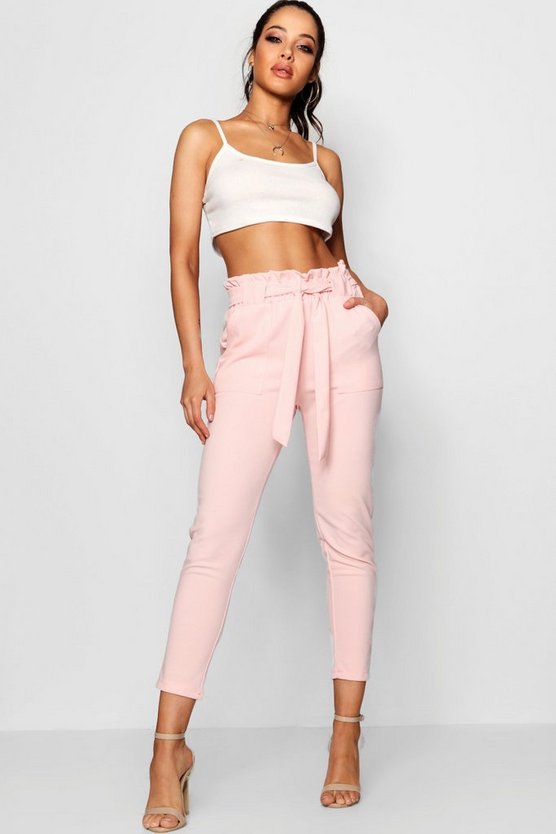 Paperbag Waist Belted Trouser | Boohoo Paperbag Waist Belted Trouser | Boohoo