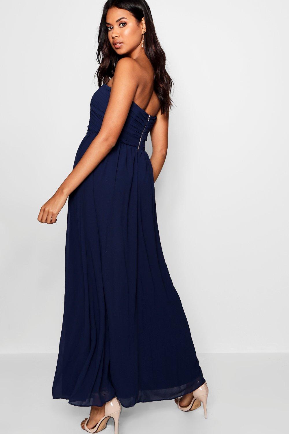 Boohoo Womens Maya Pleated Chiffon Top Bandeau Maxi Dress Ebay