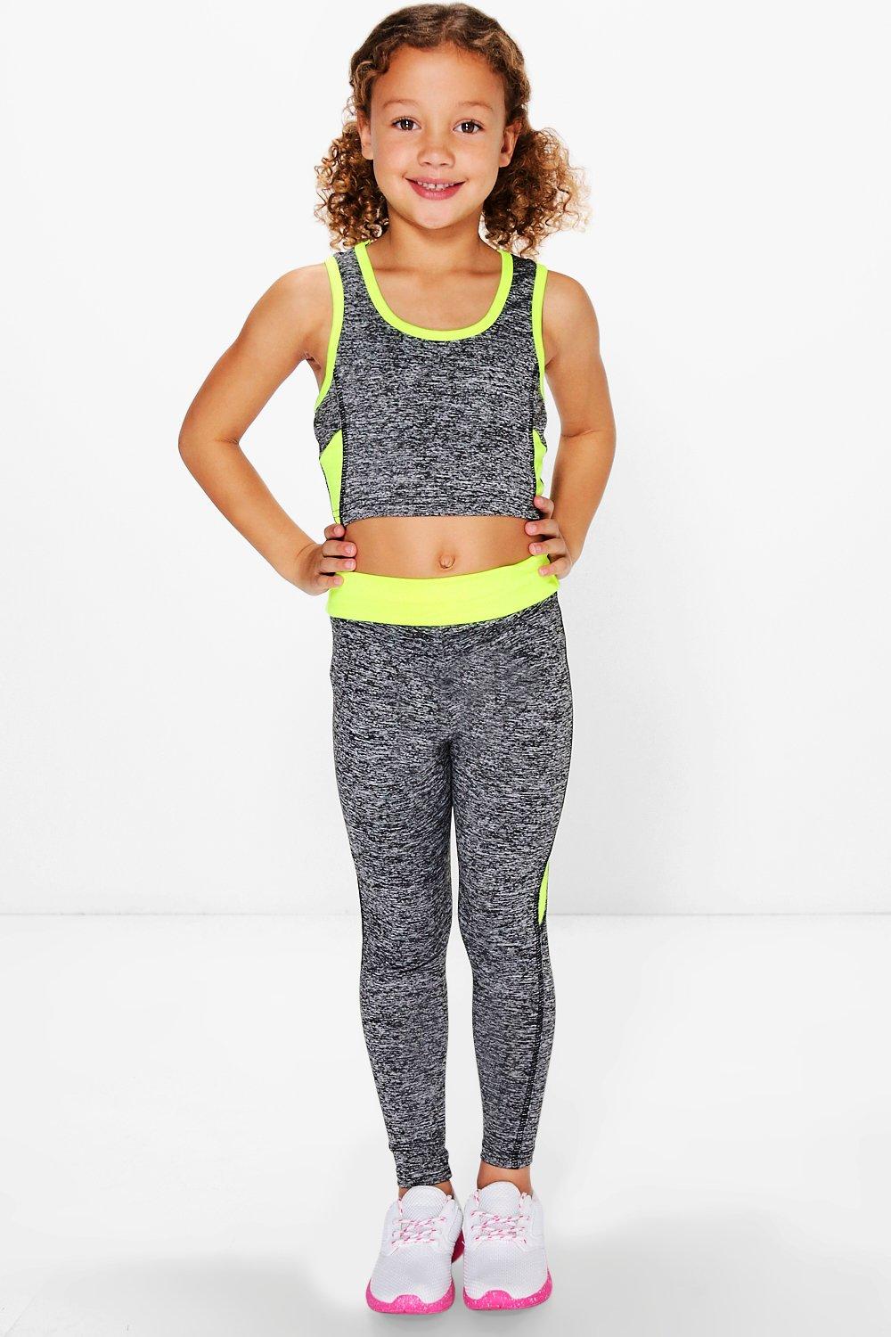 Boohoo Womens Girls Sports Crop Top And Legging Sports Set Ebay