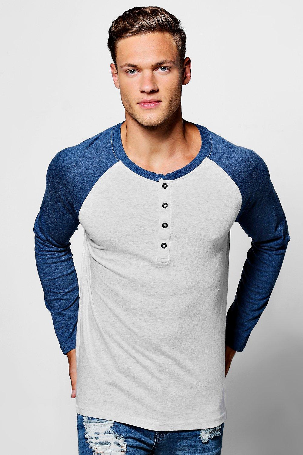 Long Sleeve Contrast Raglan T Shirt Boohooman