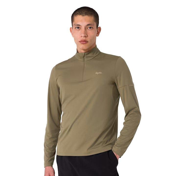 Rapha Men's Active Long Sleeve Half Zip - Green | Tiso