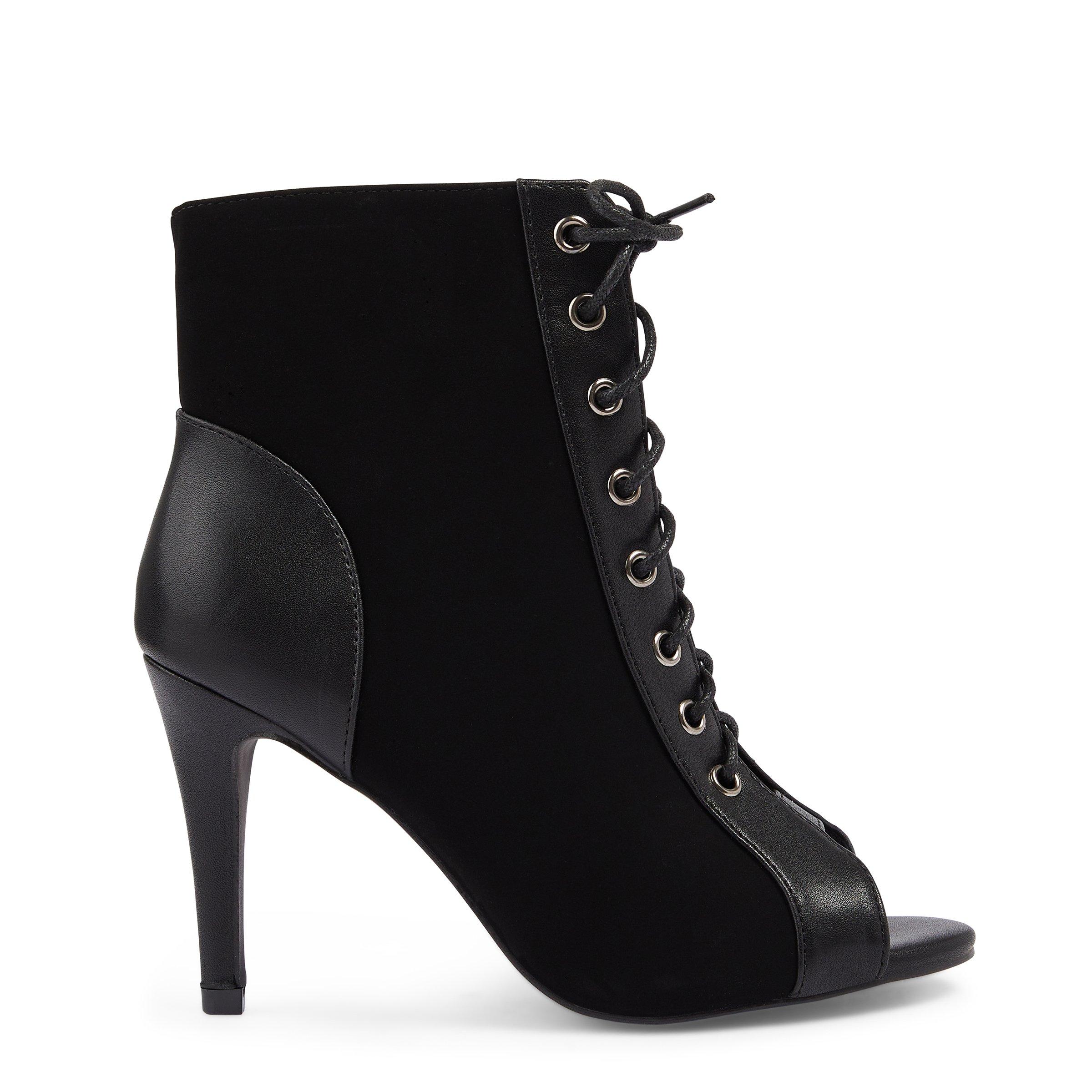 Black Lace Up Peep Toe Stiletto 3091689 Identity