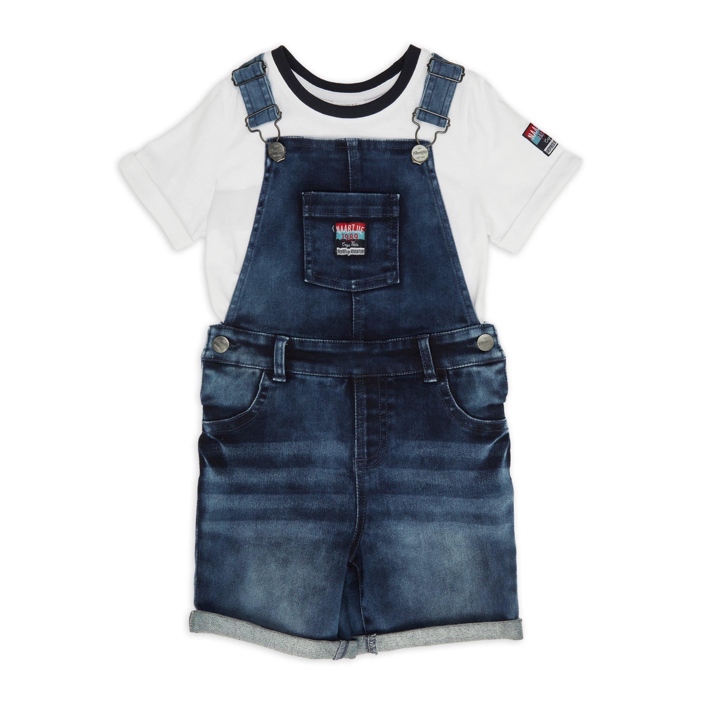 Kid Boy Denim Dungaree & T-shirt Set (3112612) | Naartjie