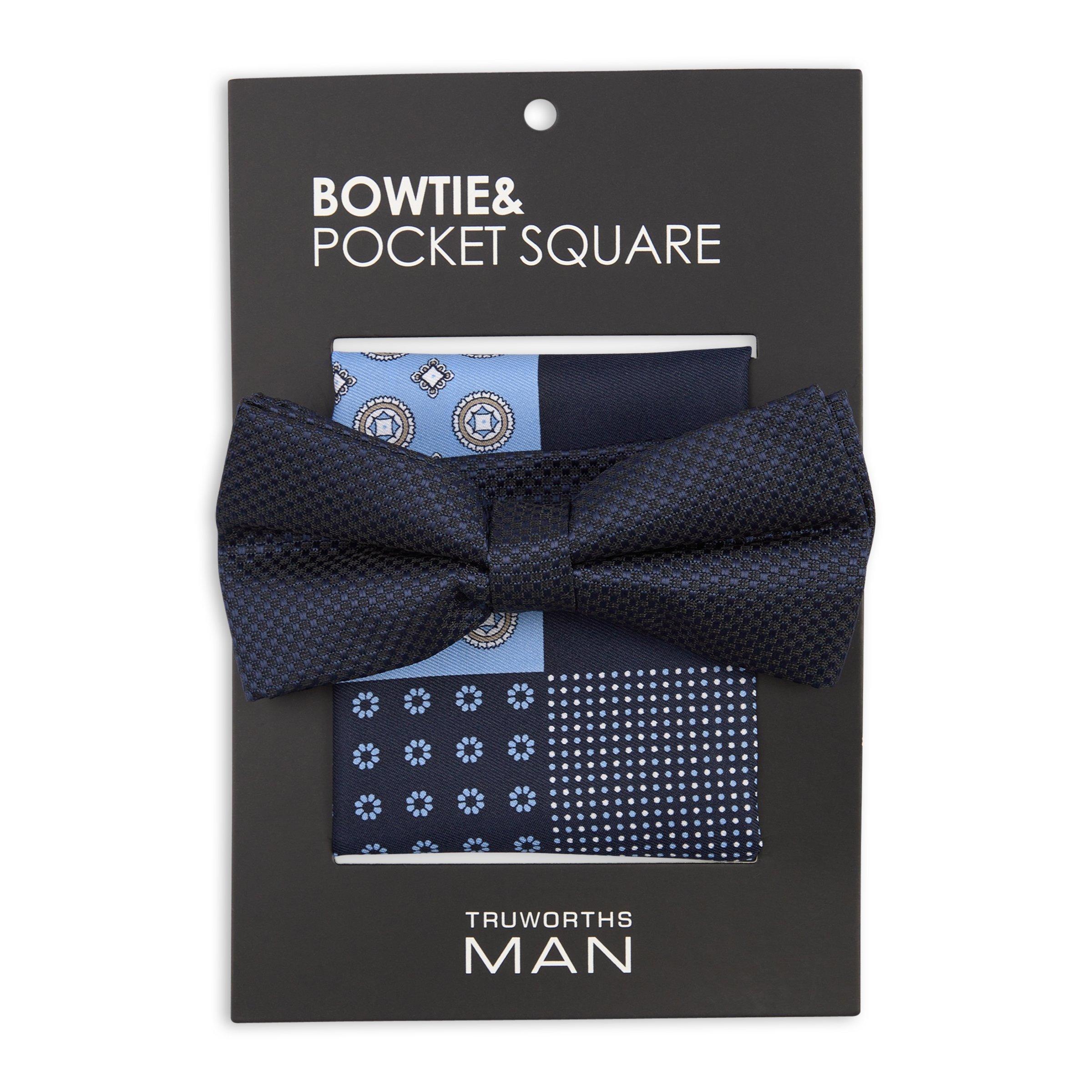 Royal Blue Bow Tie & Pocket Square Set (3124446) | Truworths Man