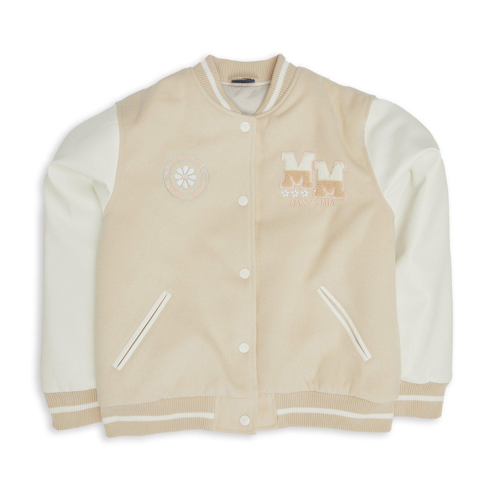 Girls Beige Bomber Jacket (3132633) | Max & Mia