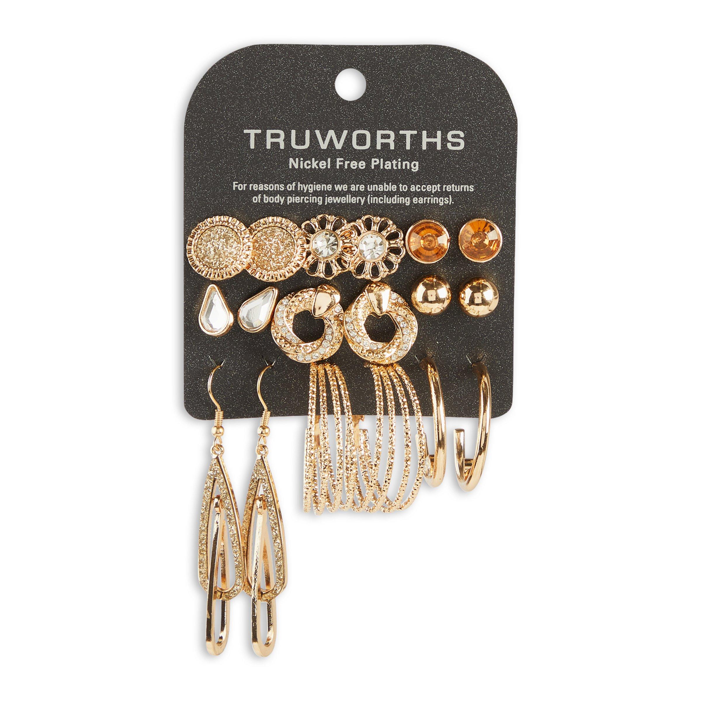 9-pack Gold Earrings Set (3149086) | Truworths
