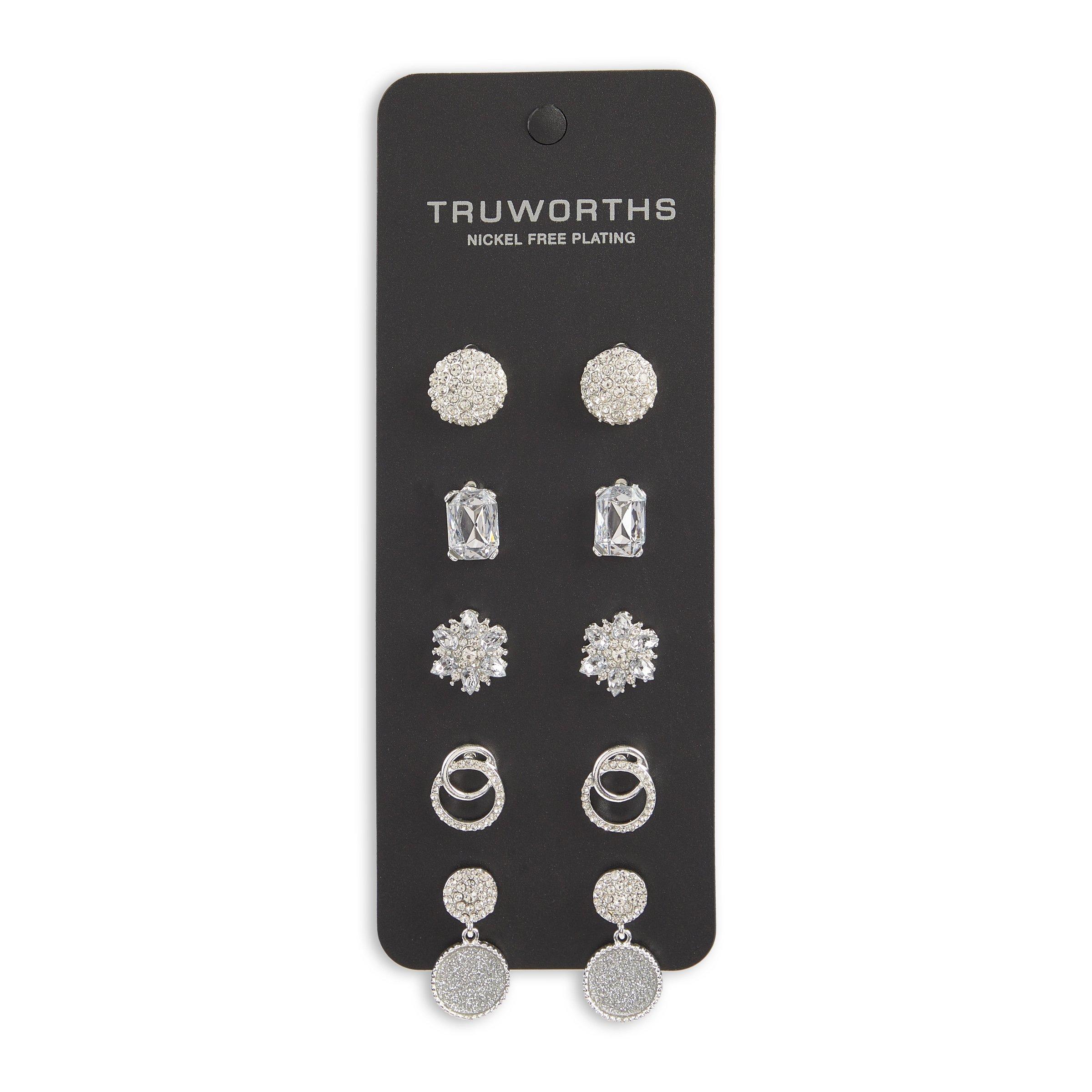 5-pack Silver Earrings (3177398) | Truworths