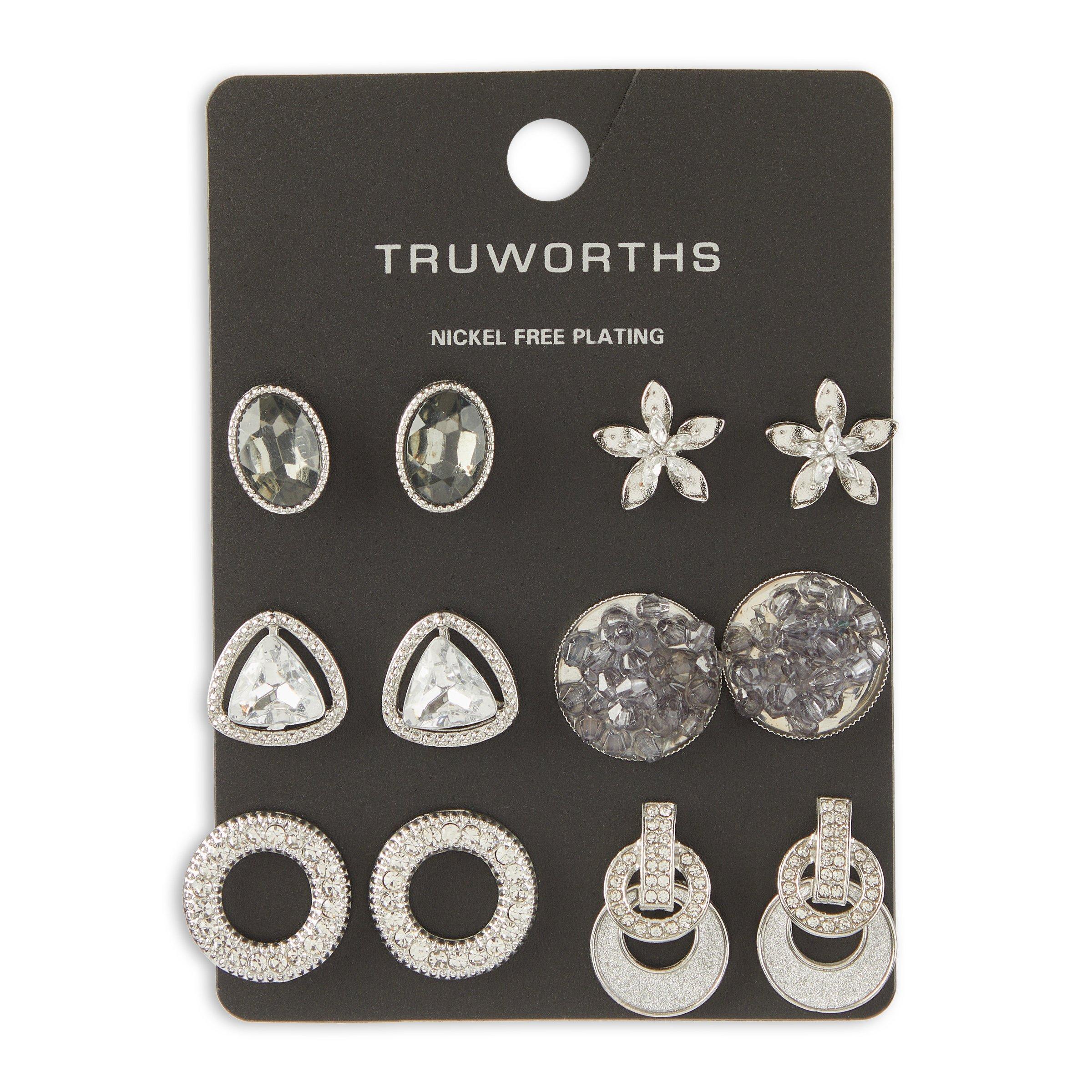 6-pack Silver Earrings (3181572) | Truworths