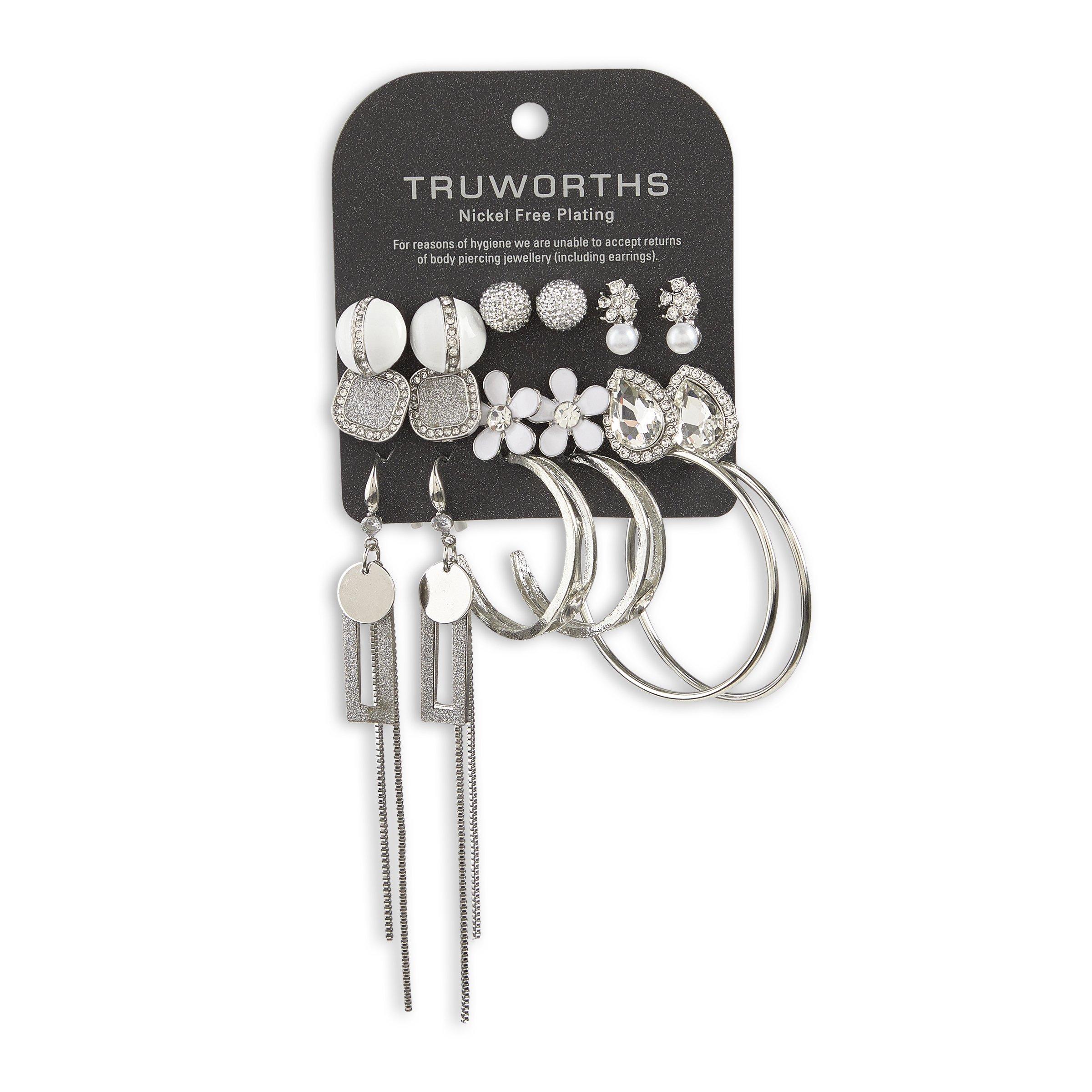 9-pack Silver Earrings (3184753) | Truworths