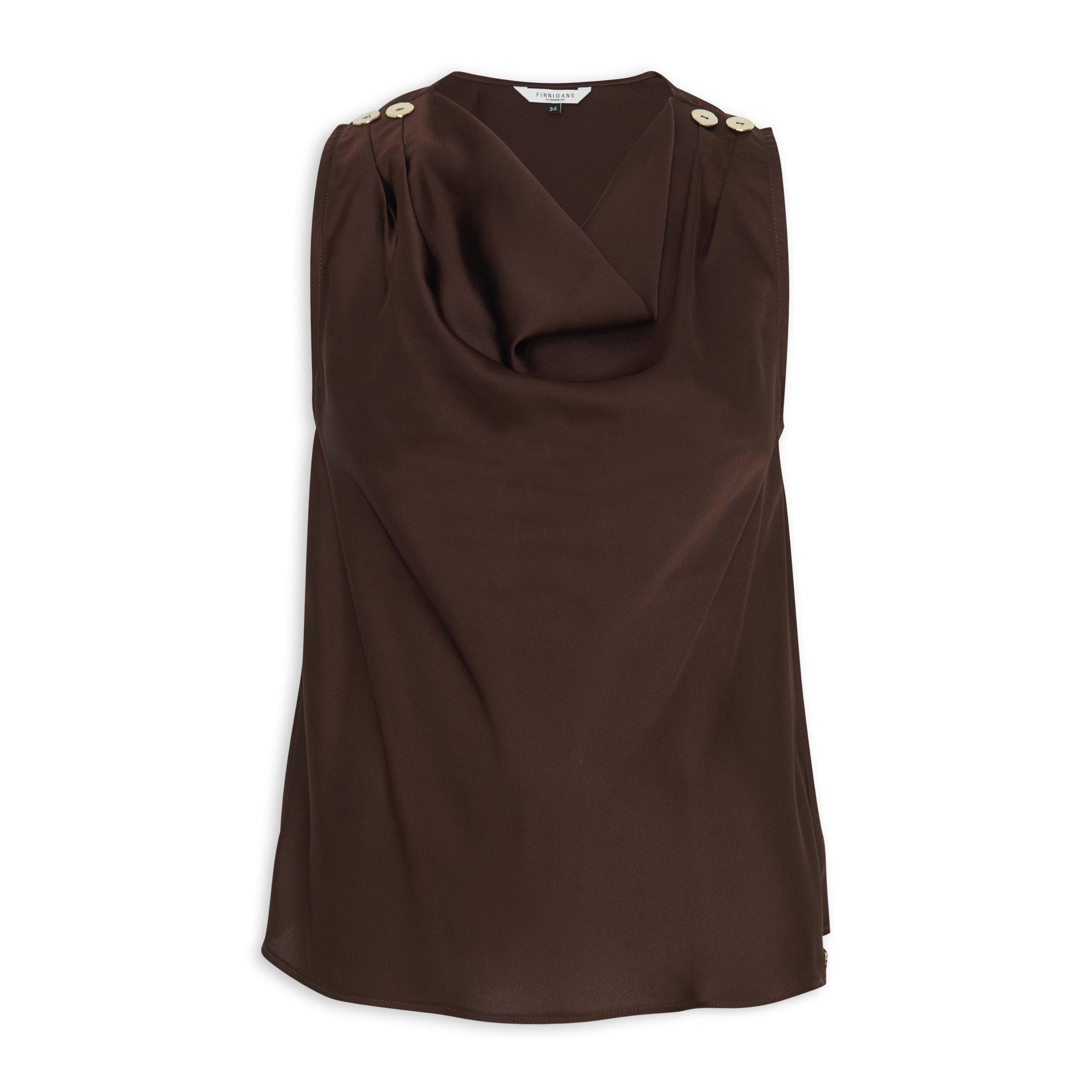 Brown Draped Shell Top (3185588) | Finnigans