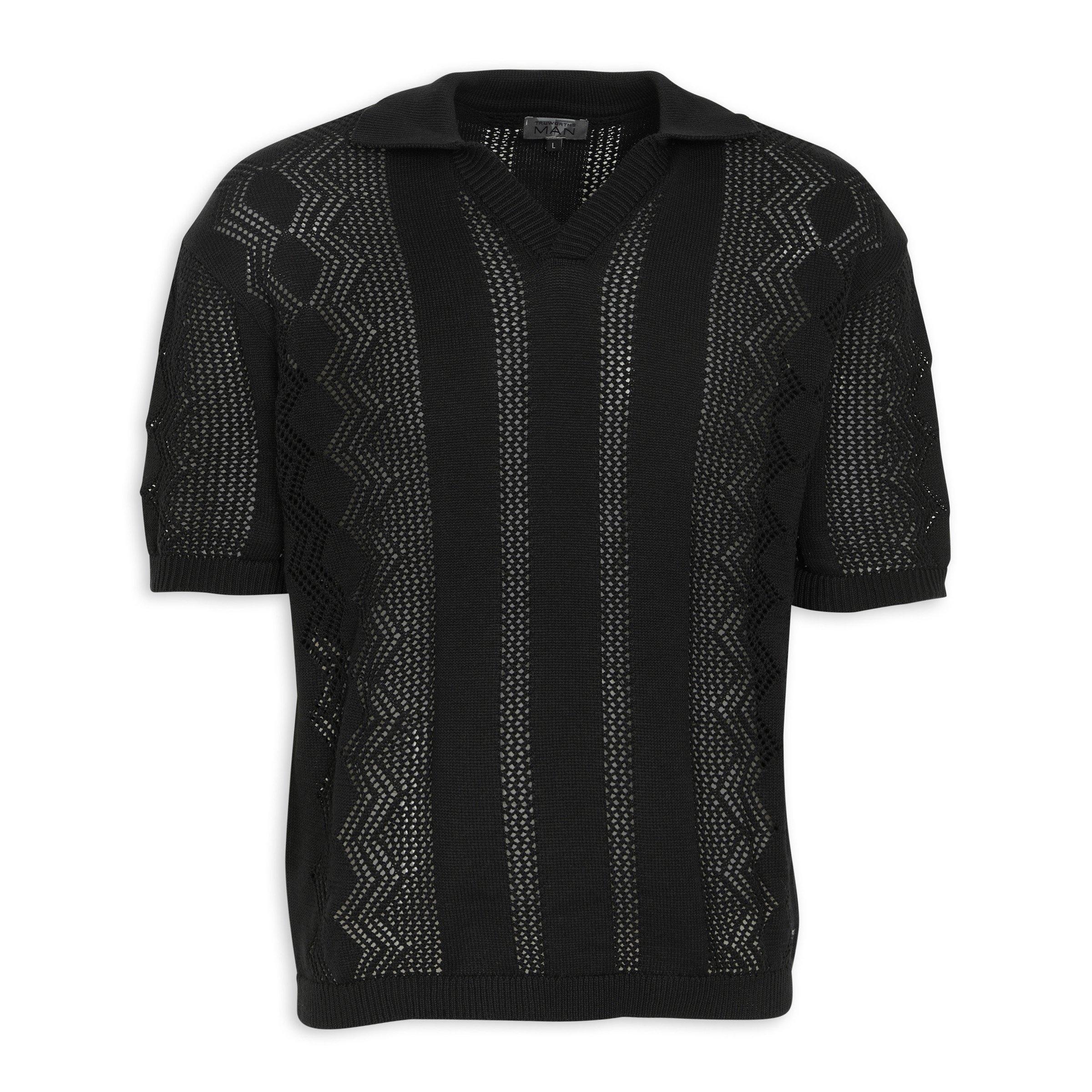 Black Knit Golfer Shirt 3190589 Truworths Man