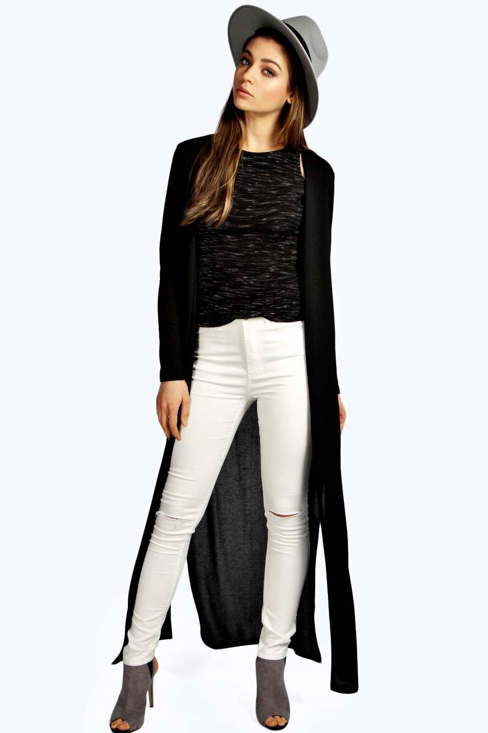 Sammy Thigh High Side Split Maxi Cardigan at boohoo.com Sammy Thigh High Side Split Maxi Cardigan at boohoo.com