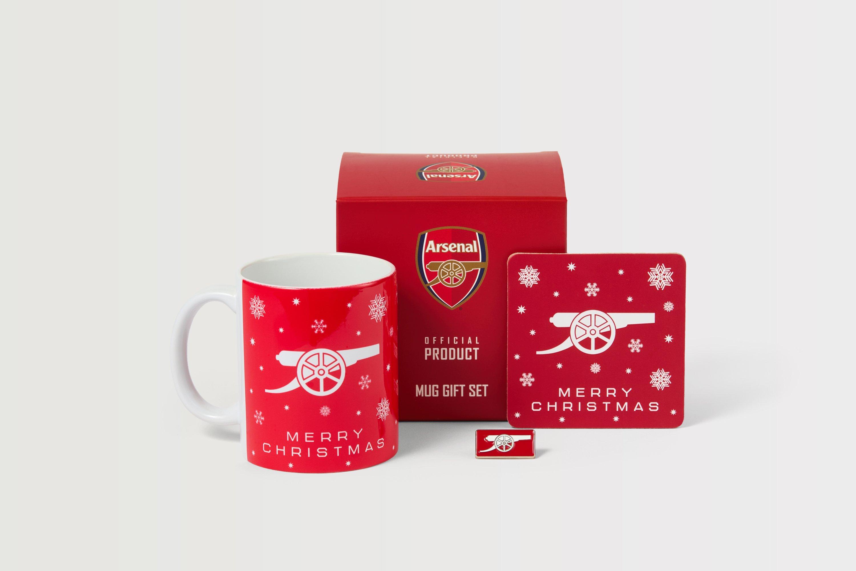 Arsenal Christmas Mug, Coaster and Badge Set | Official Online Store