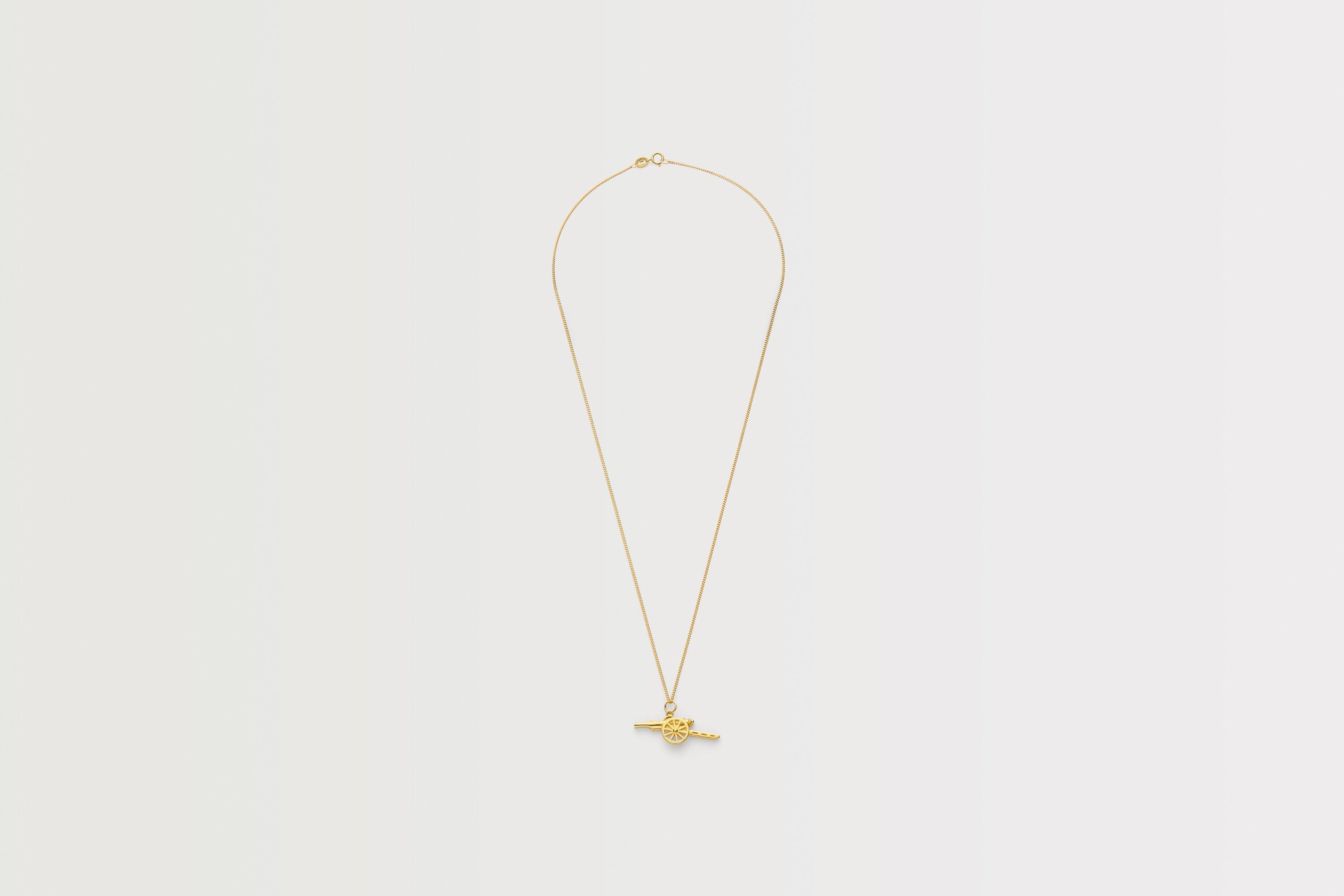 Arsenal 18ct Gold Plated Silver Cannon Pendant | Official Online Store