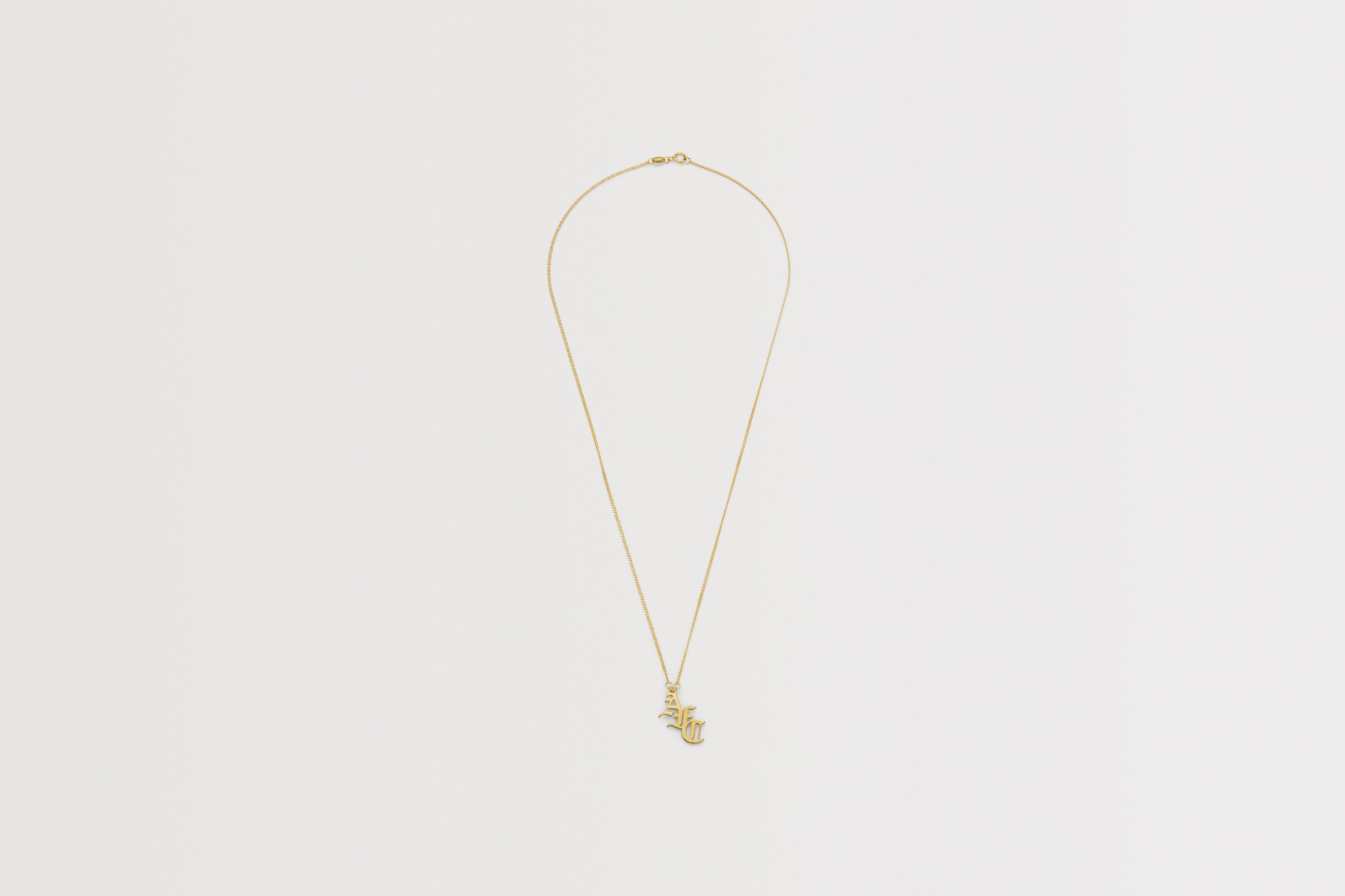 Arsenal 18ct Gold Plated Silver Gothic AFC Monogram Pendant | Official ...