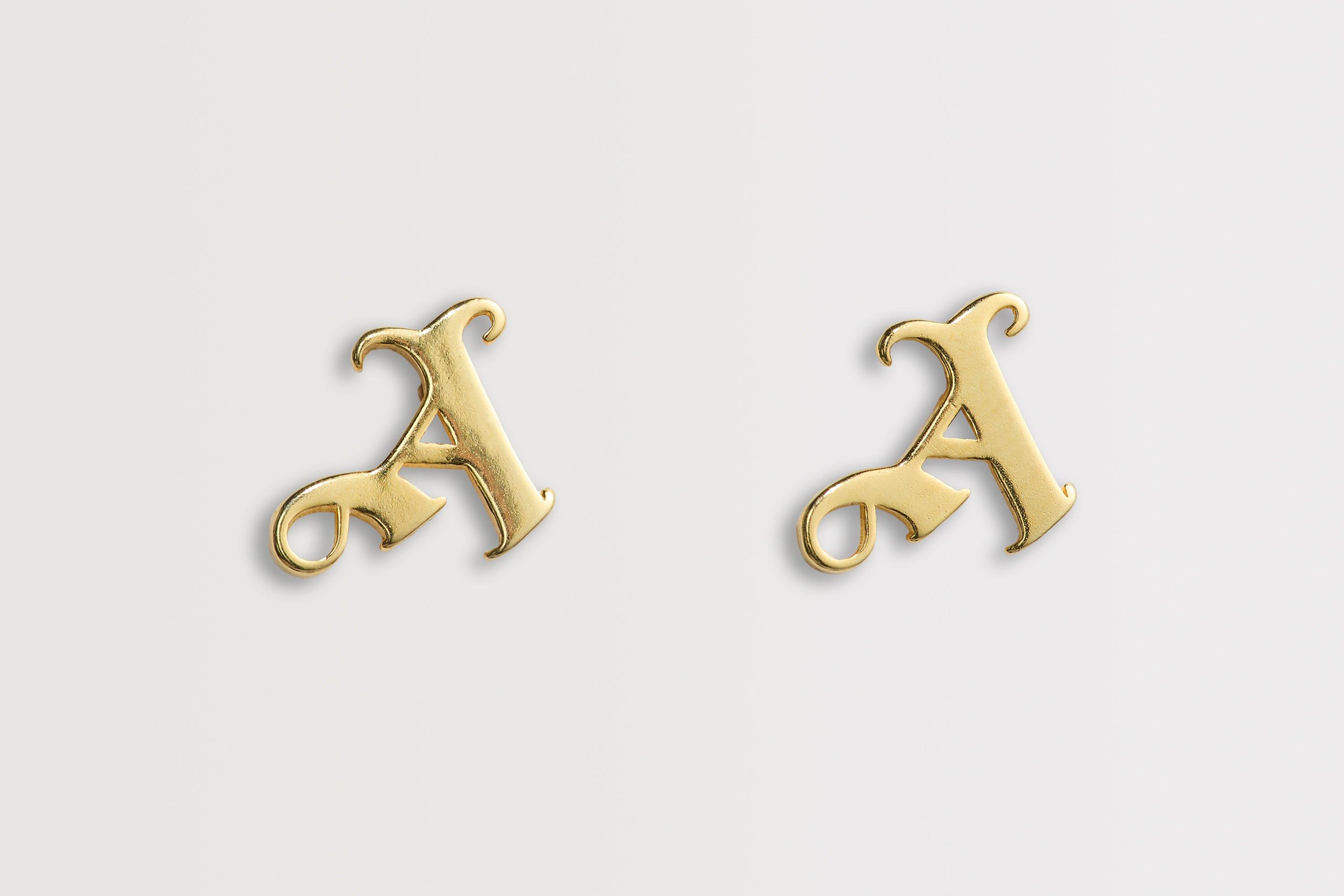 Arsenal Gothic A Gold Plated Earrings | Official Online Store