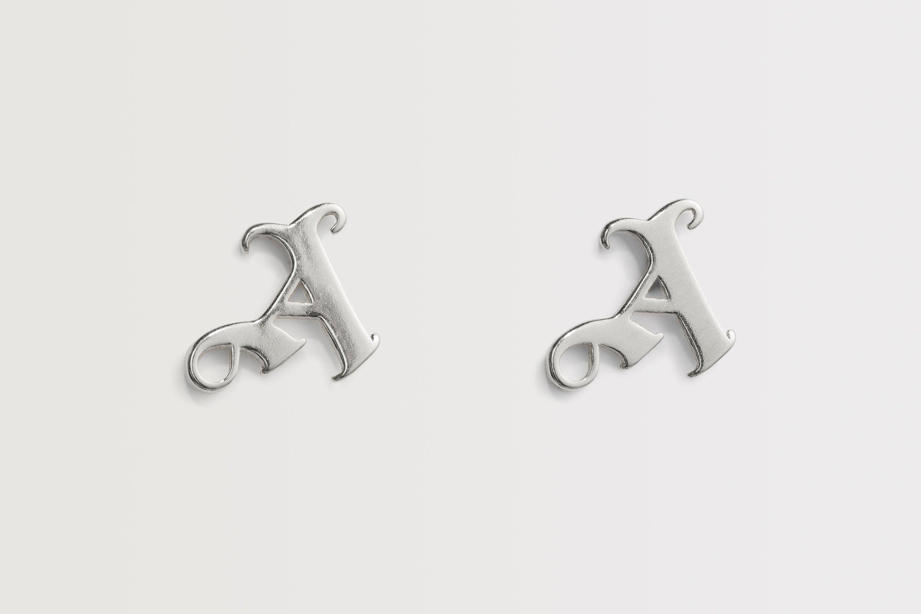 Arsenal Gothic A Silver Earrings | Official Online Store