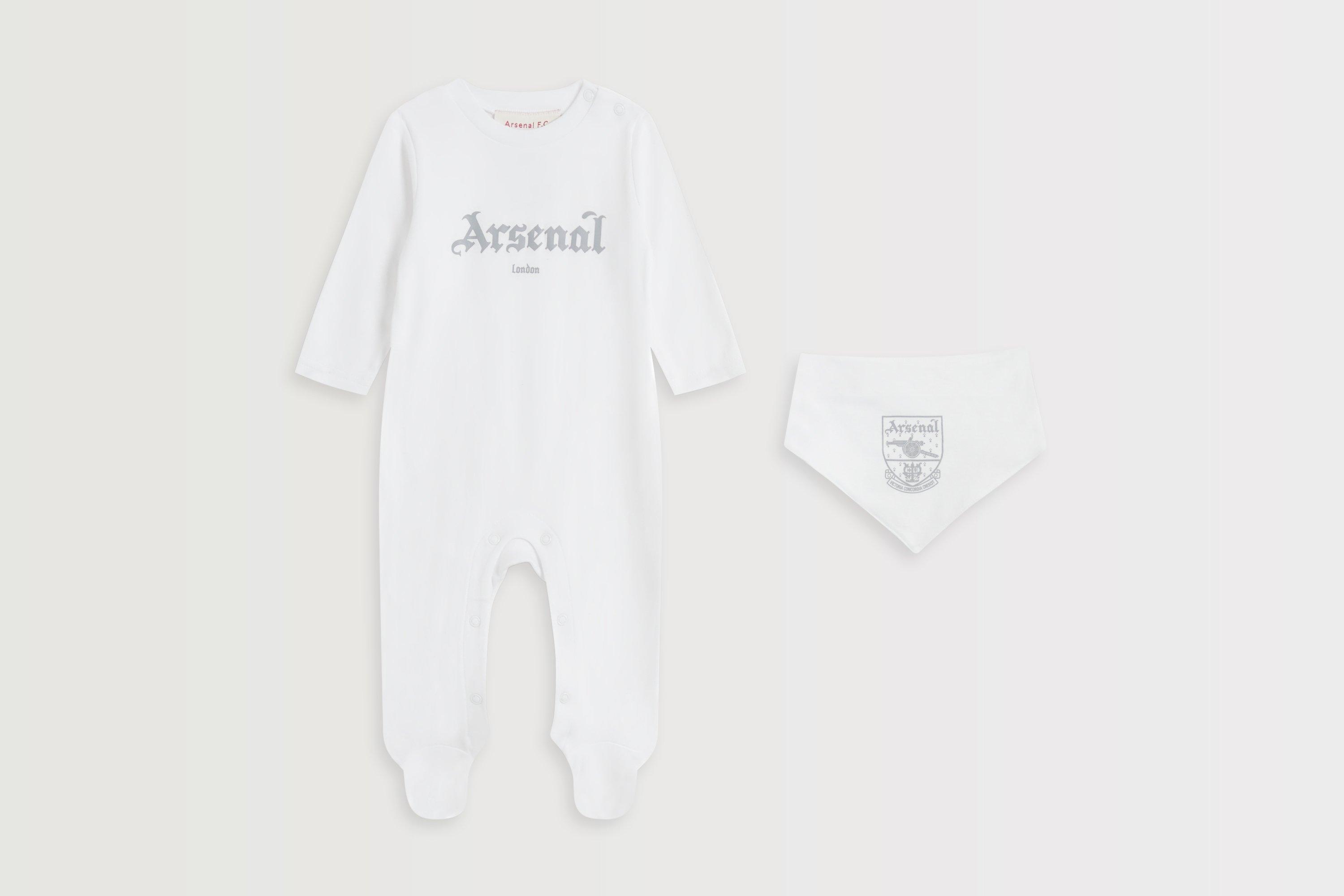 Arsenal Baby White Concordia 2pc Sleepsuit Set | Official Online Store