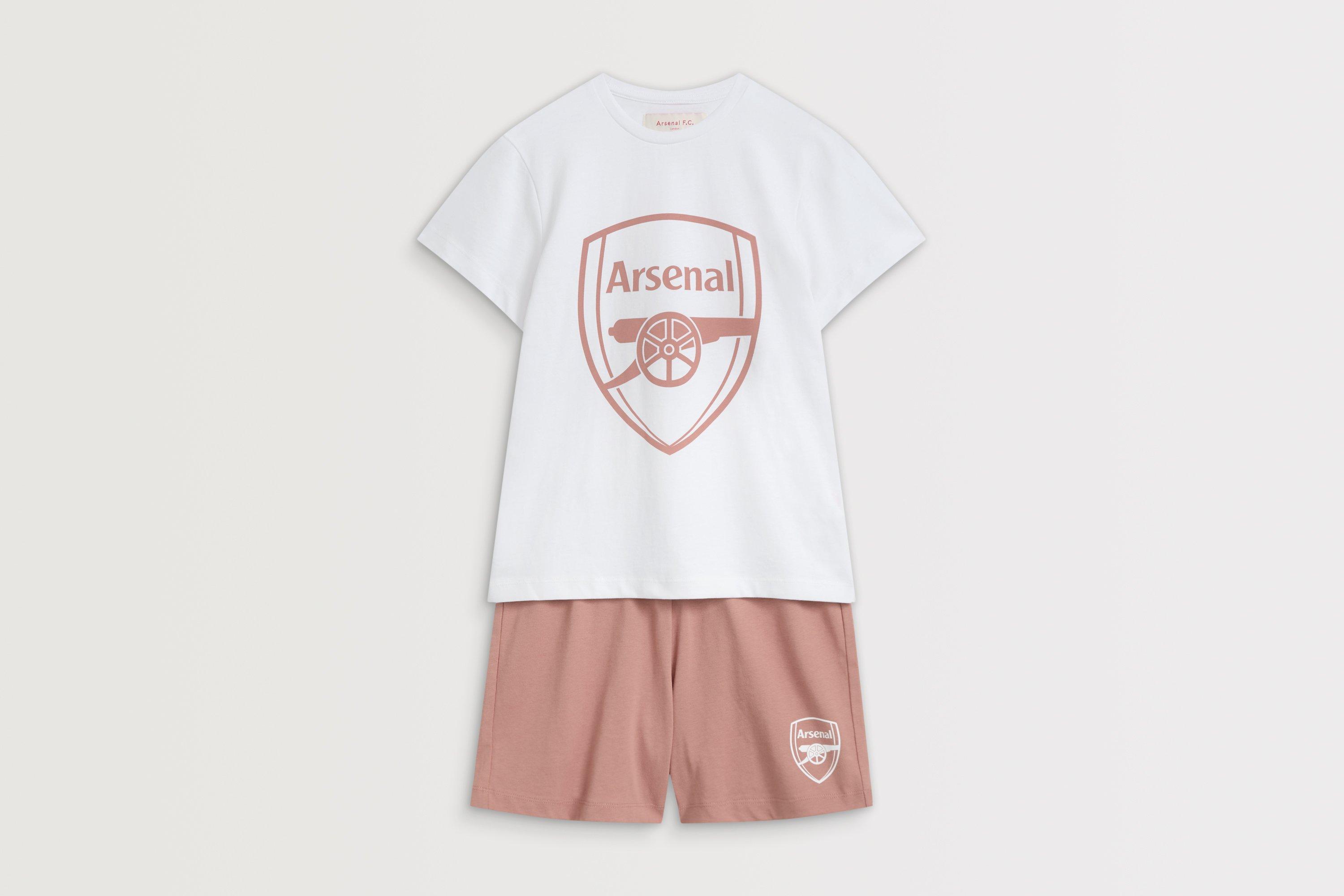 Arsenal Essentials Kids Pink Crest Pyjama Short Set | Official Online Store