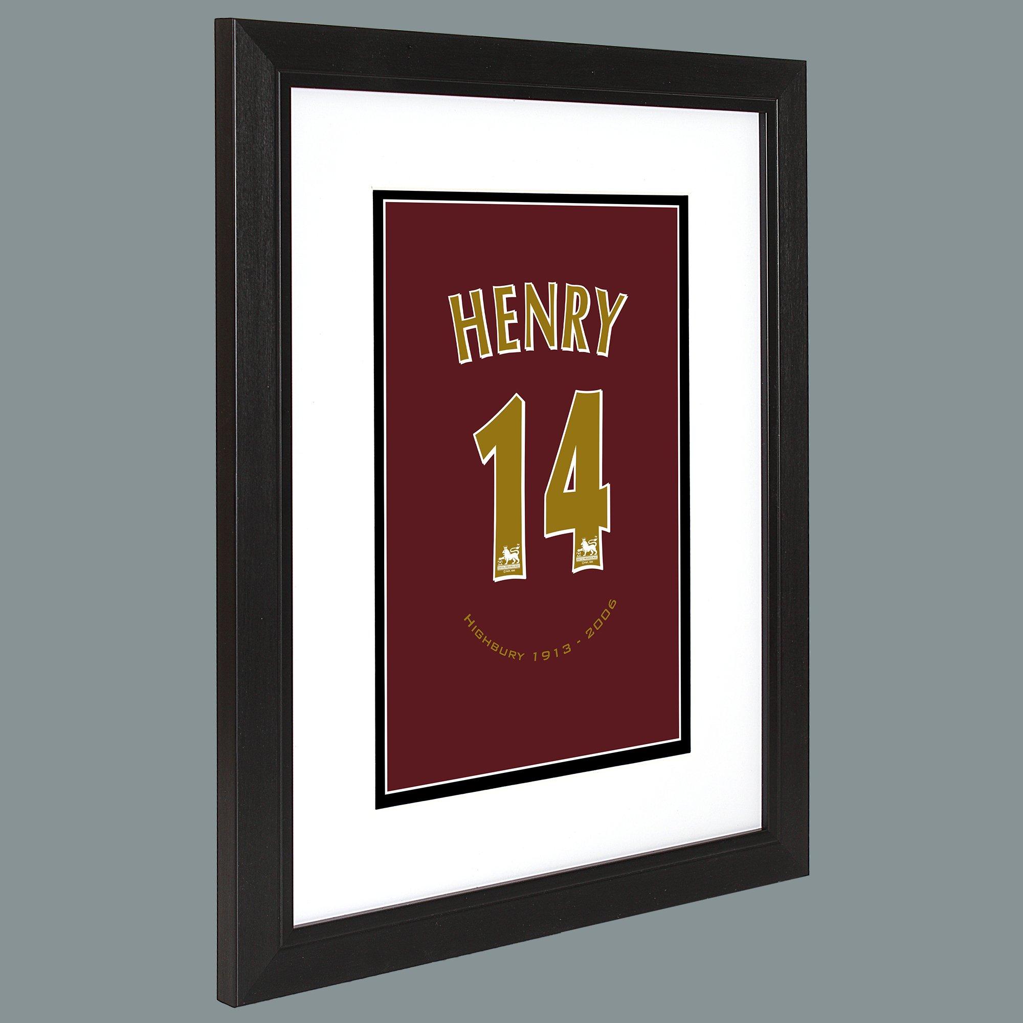 Arsenal Henry 14 Framed Retro Shirt Print | Official Online Store