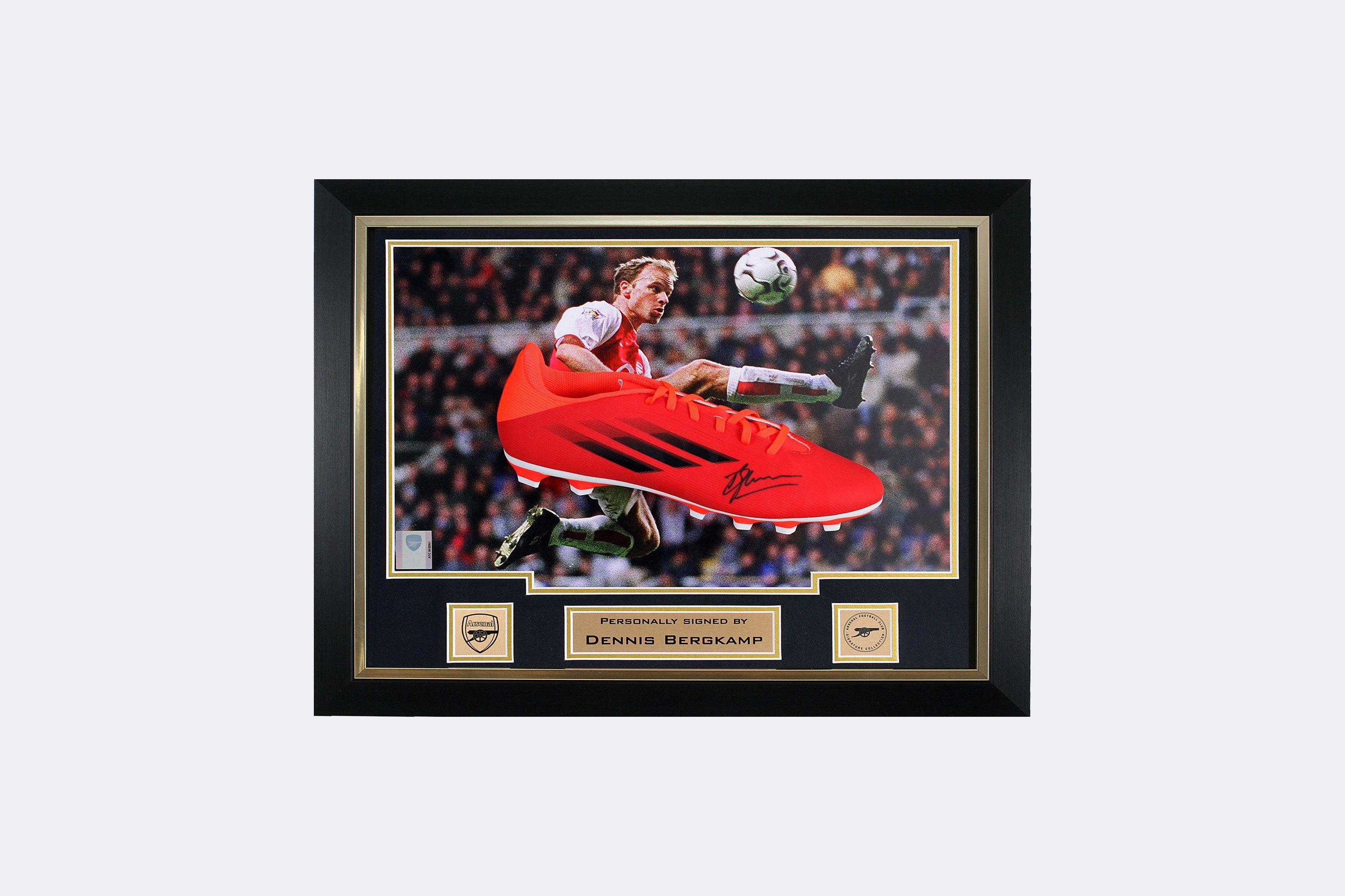 Arsenal Framed Signed Dennis Bergkamp Boot | Official Online Store
