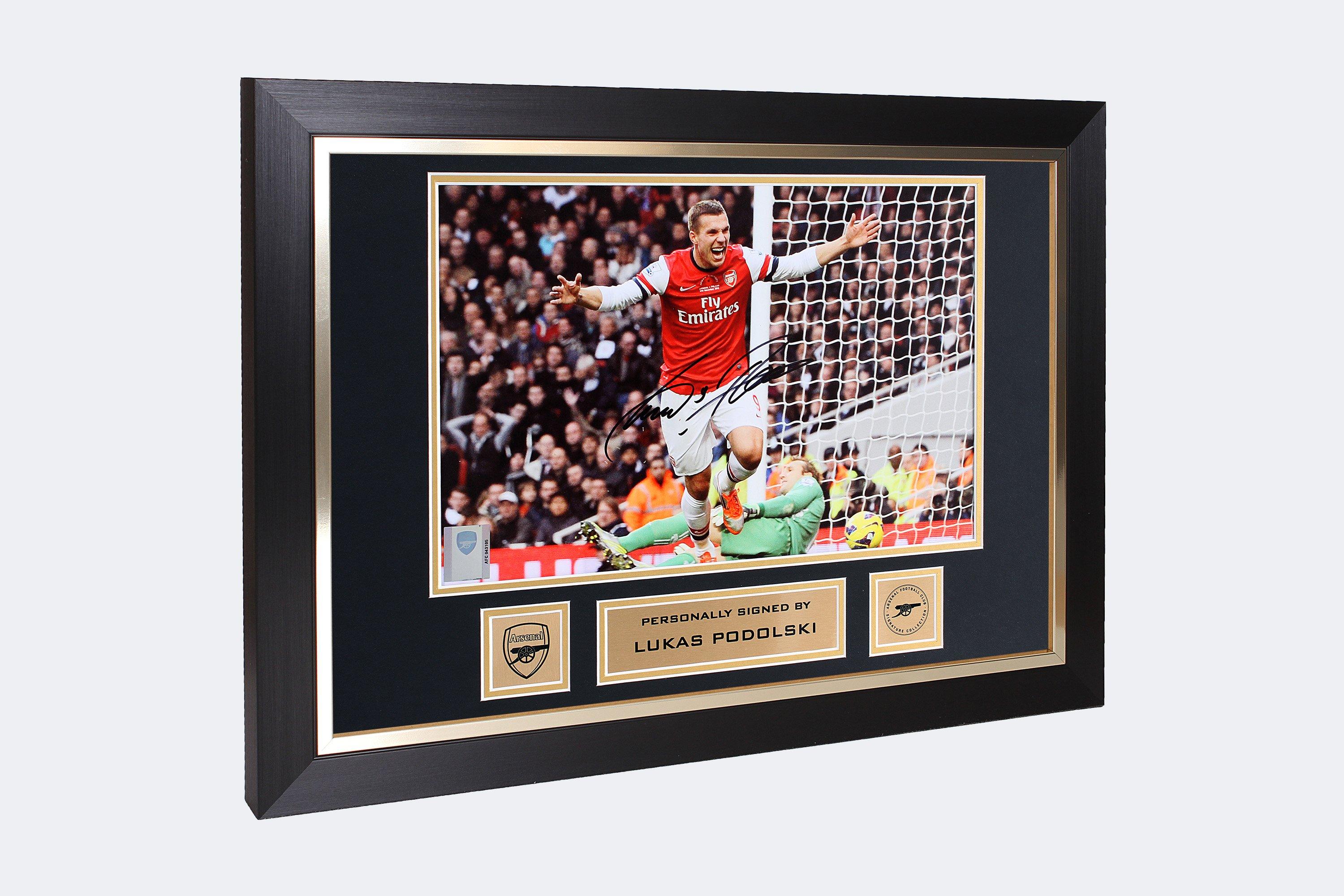Arsenal Framed Signed Lukas Podolski Print | Official Online Store