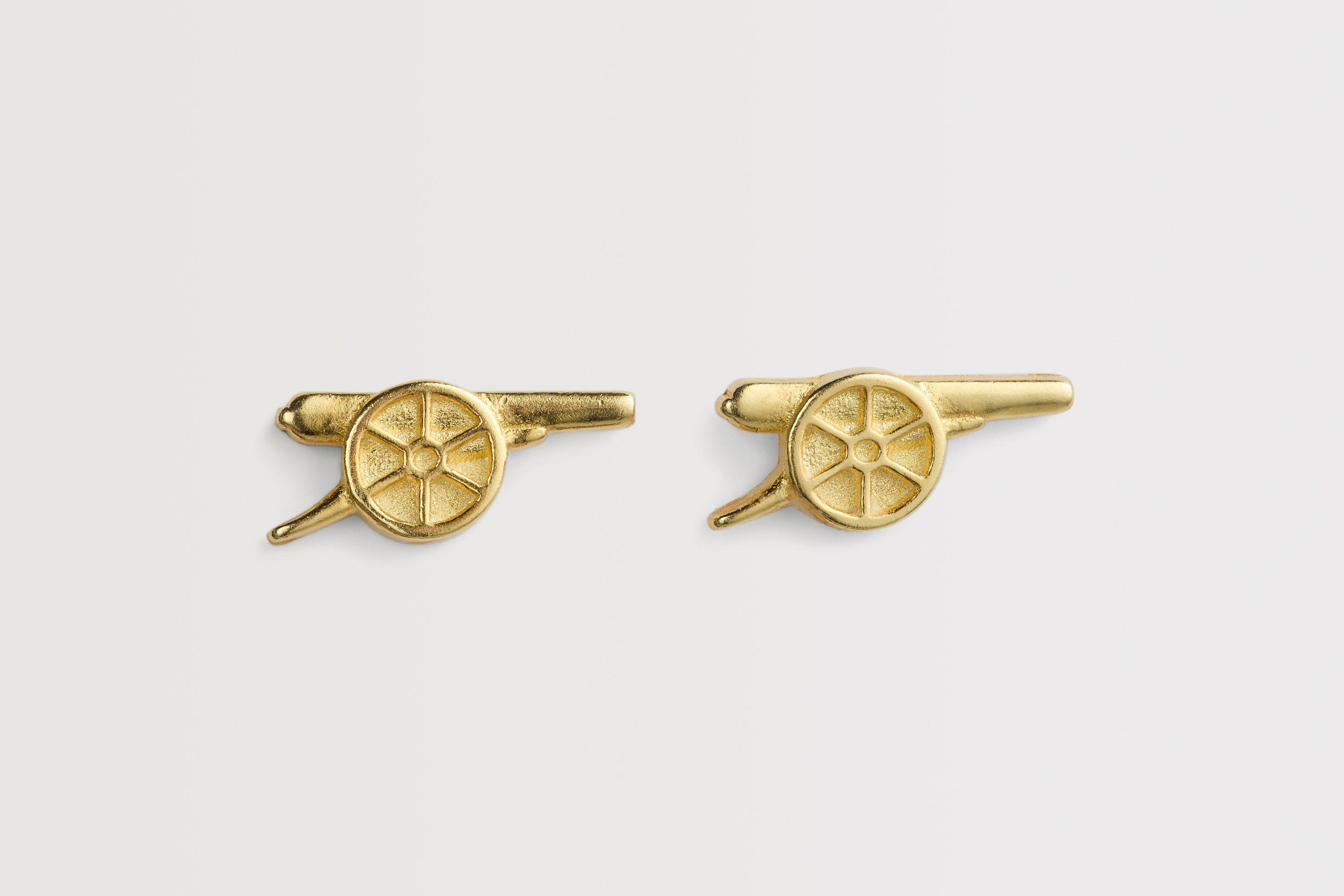 Arsenal 18ct Gold Plated Cannon Stud Earrings | Official Online Store
