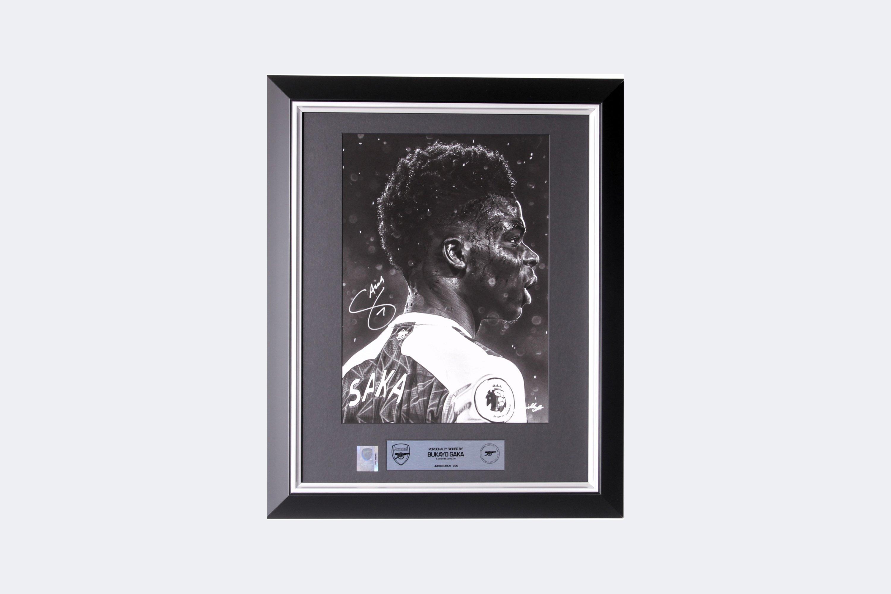Arsenal Framed Limited Edition Signed Saka Drawing | Official Online Store