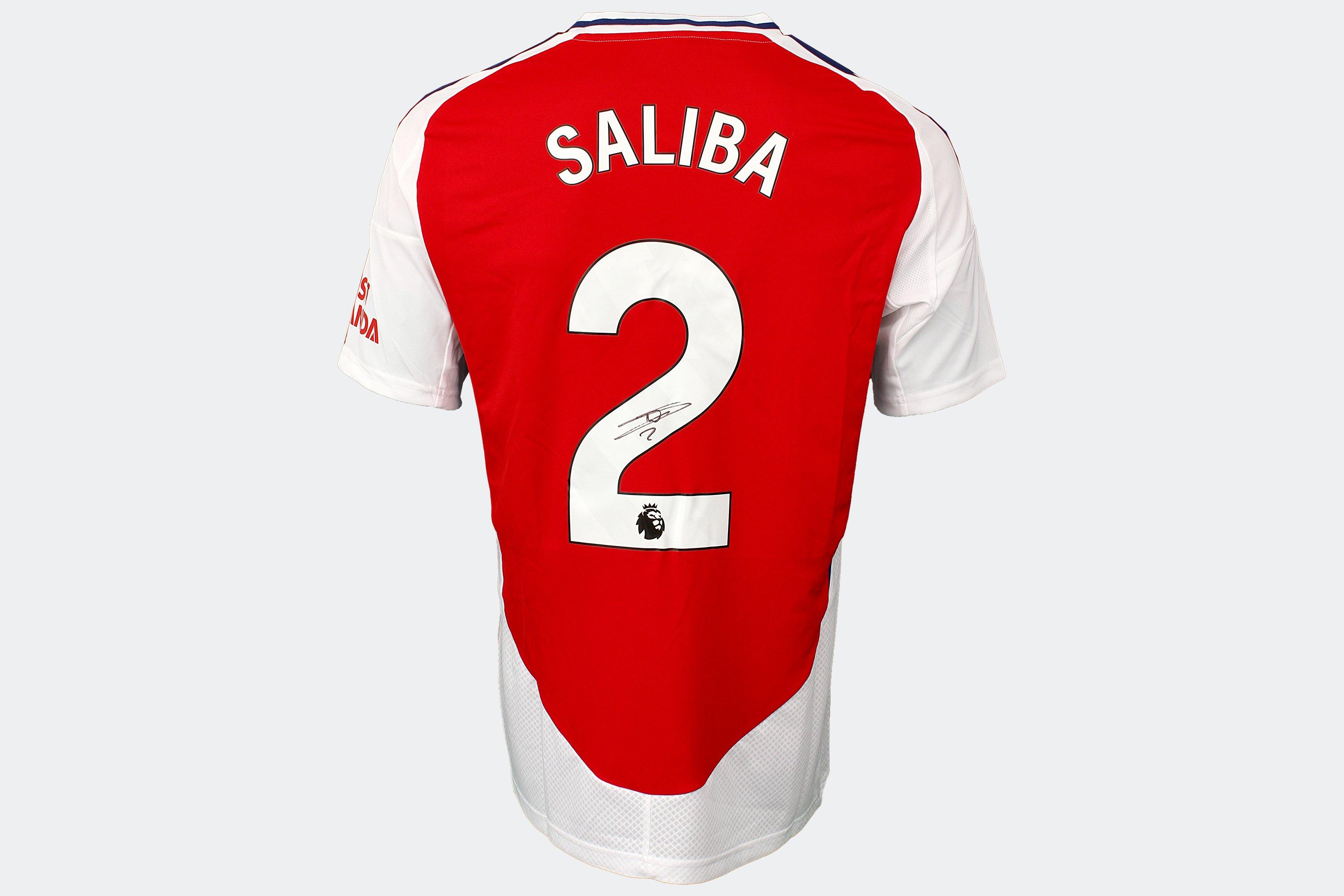Arsenal 24/25 Home Boxed Signed Shirt SALIBA | Official Online Store