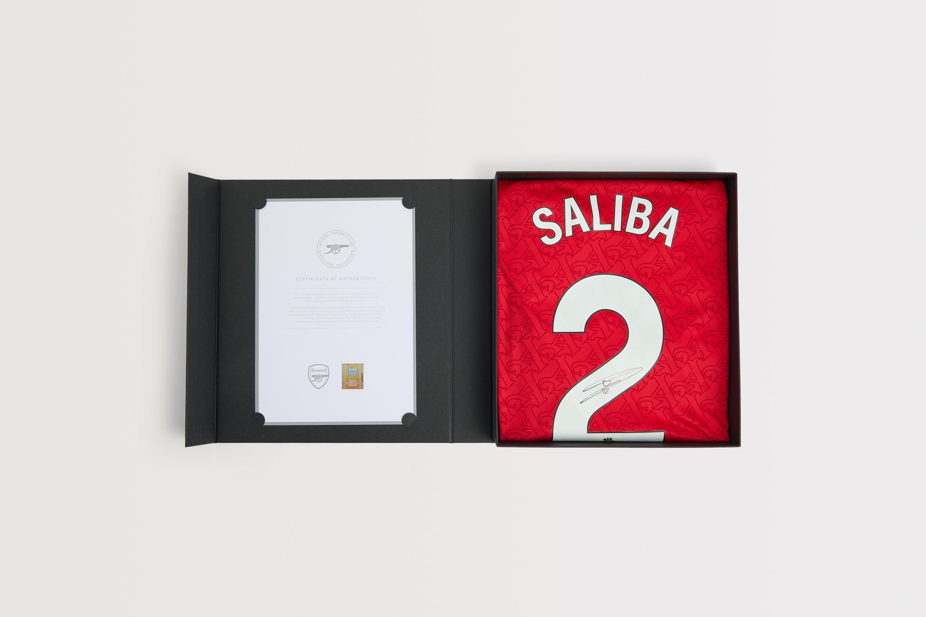 Arsenal 25/26 Home Boxed Signed Shirt SALIBA | Official Online Store