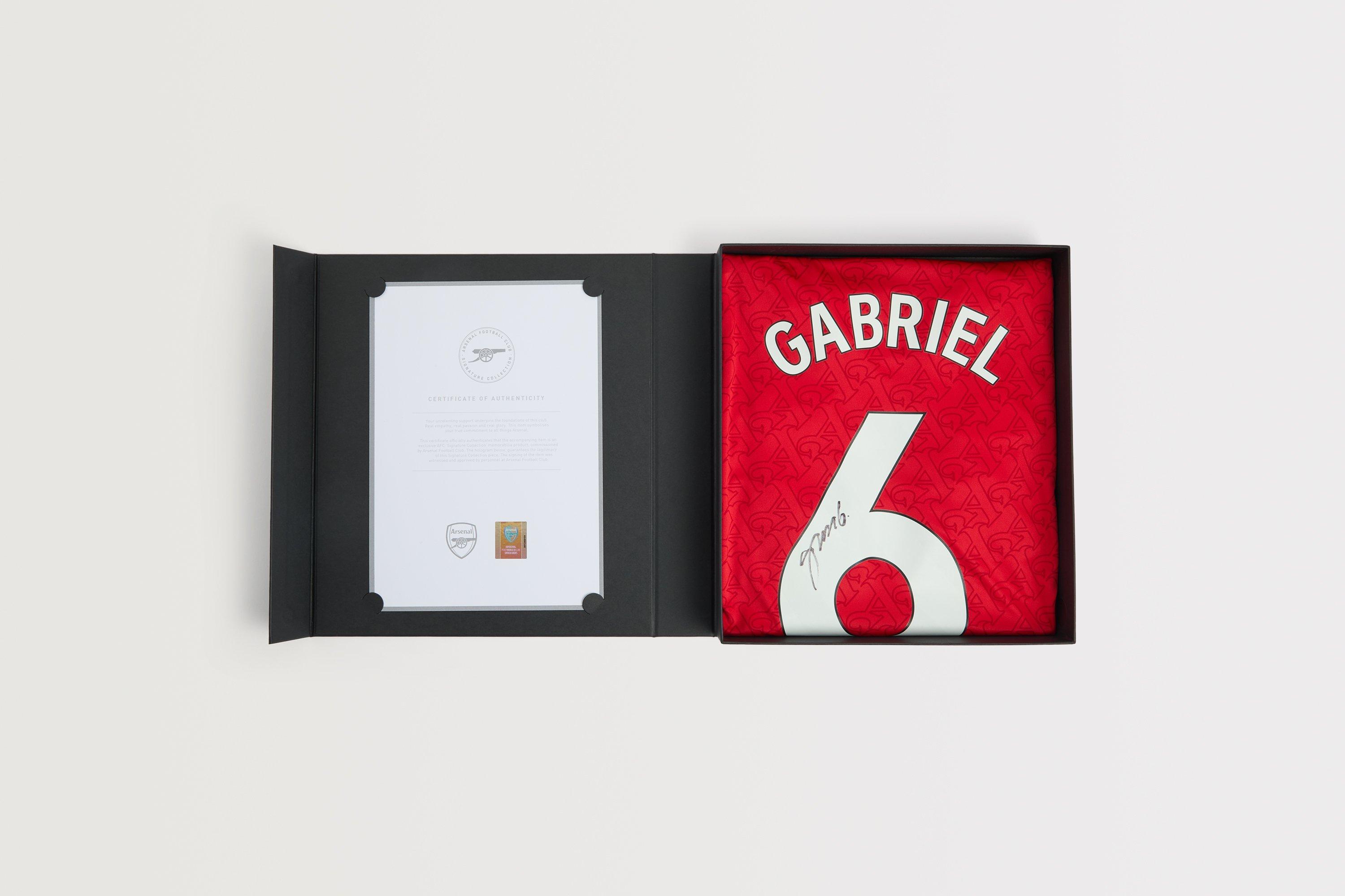Arsenal 25/26 Home Boxed Signed Shirt GABRIEL | Official Online Store