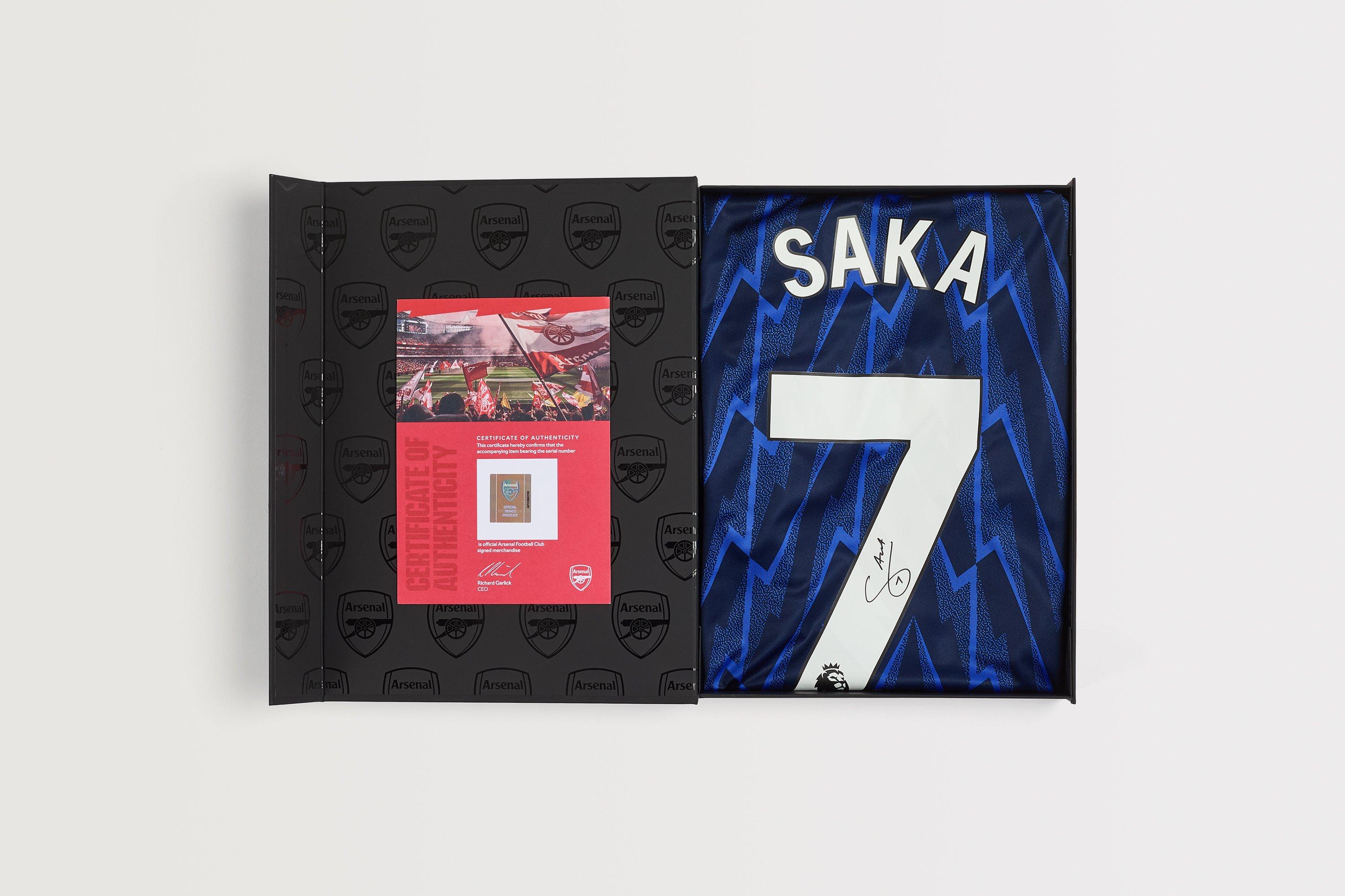 Arsenal 25/26 Away Boxed Signed Shirt SAKA | Official Online Store