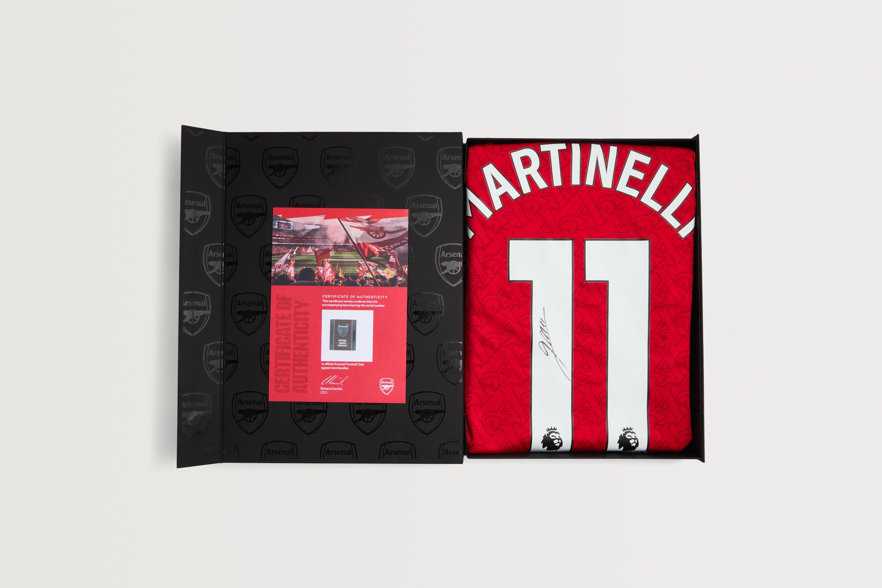 Arsenal 25/26 Home Boxed Signed Shirt MARTINELLI | Official Online Store