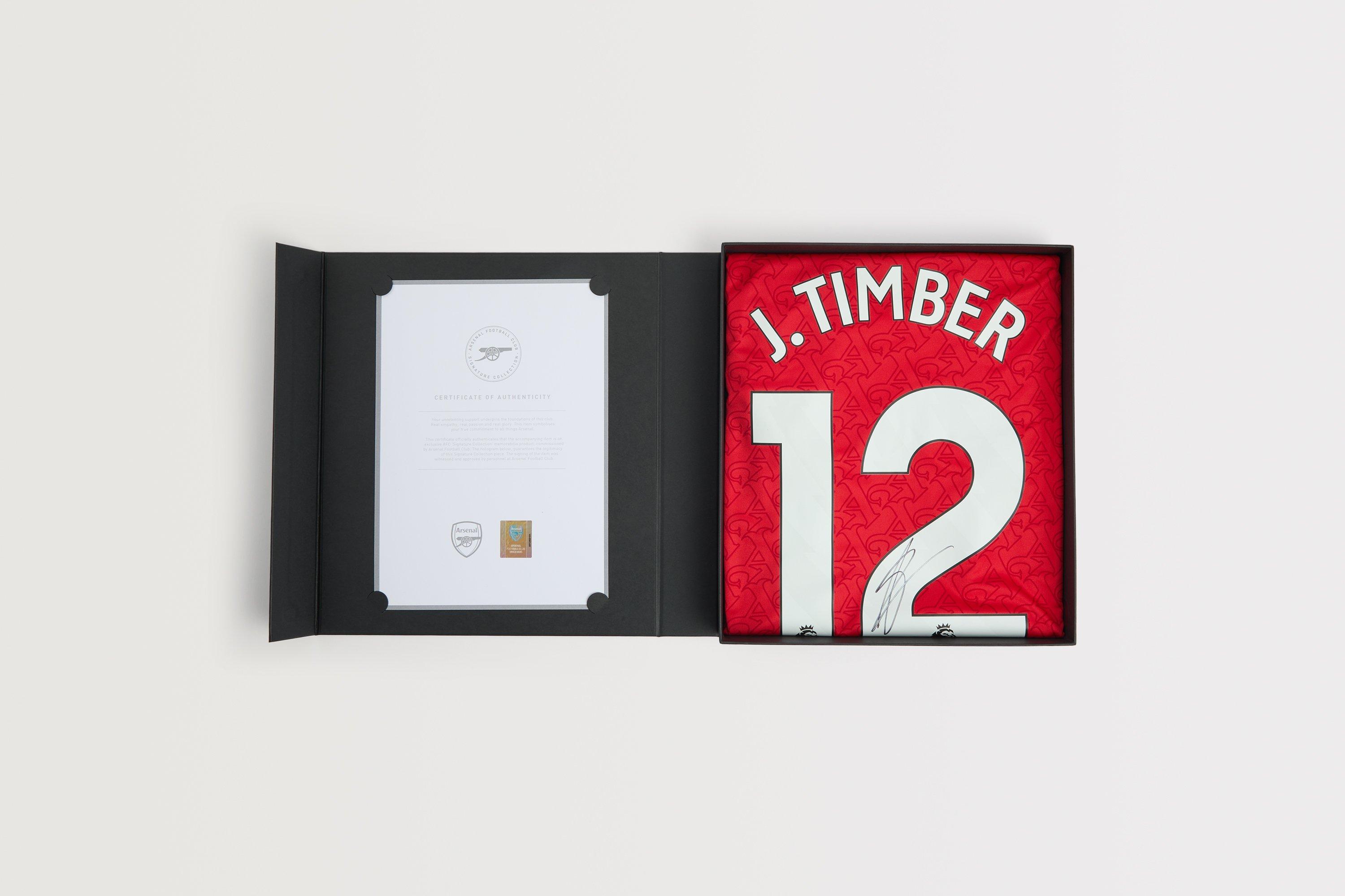 Arsenal 25/26 Home Boxed Signed Shirt TIMBER | Official Online Store