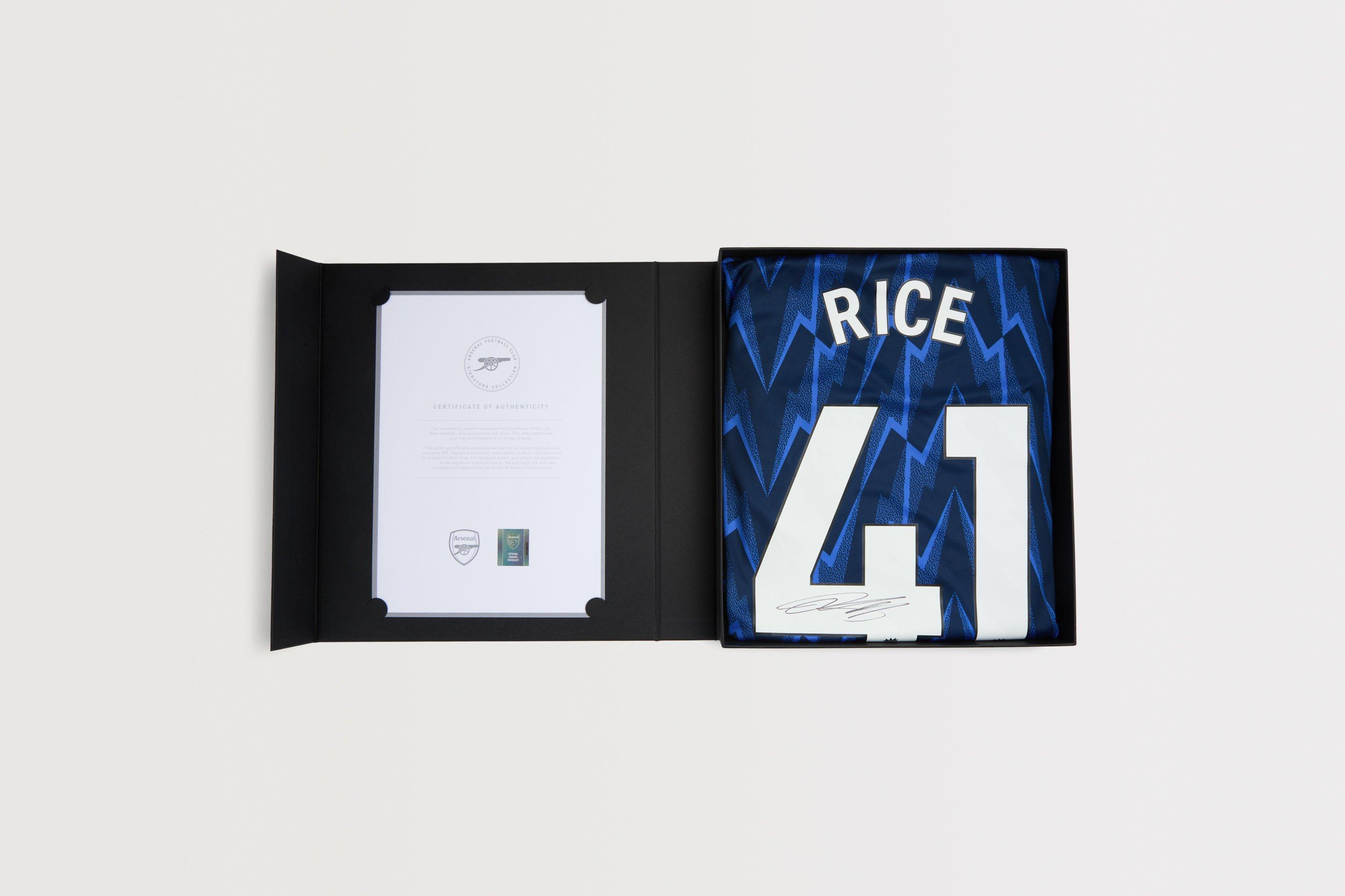 Arsenal 25/26 Away Boxed Signed Shirt RICE | Official Online Store