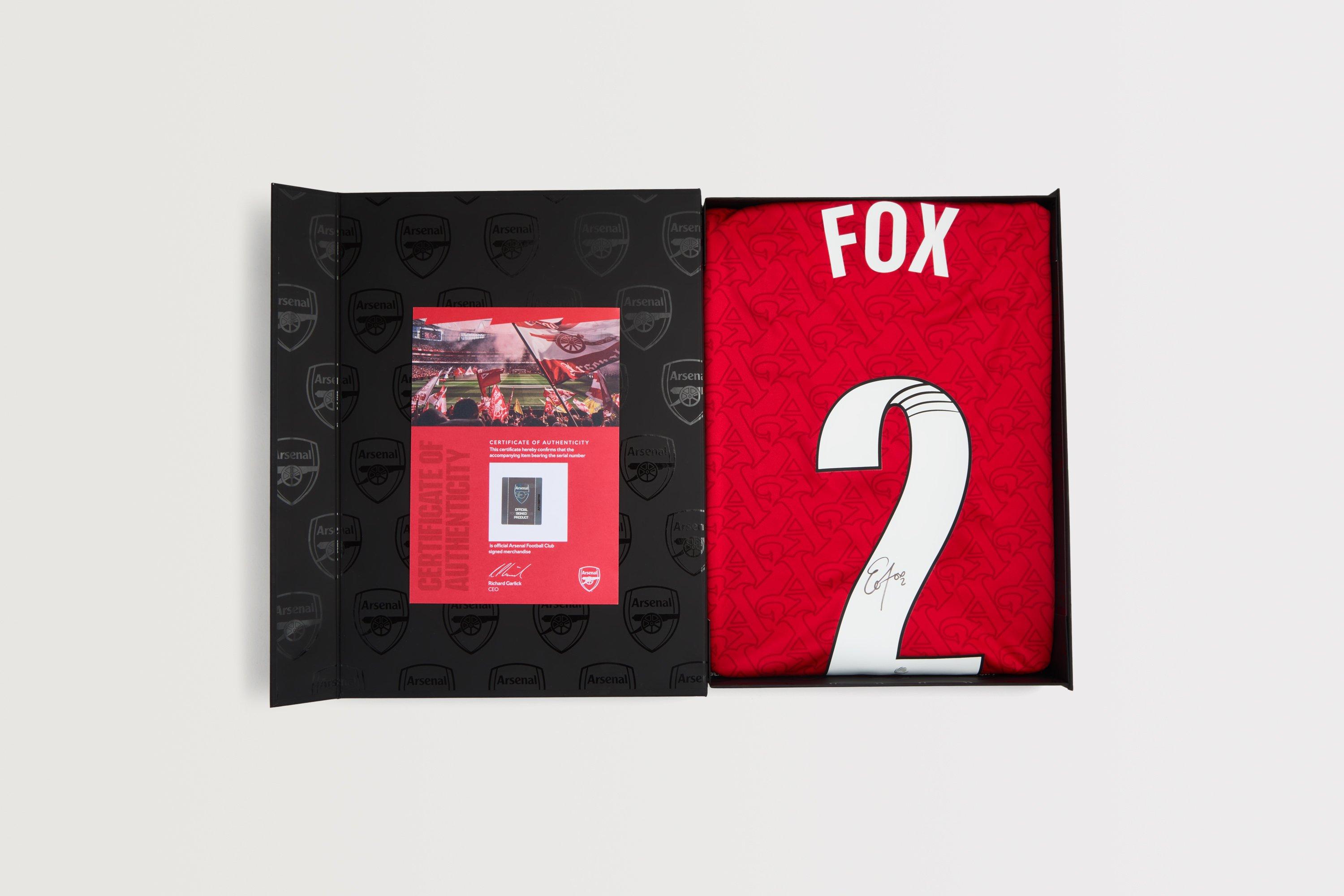 Arsenal 25/26 Home Boxed Signed Shirt FOX | Official Online Store