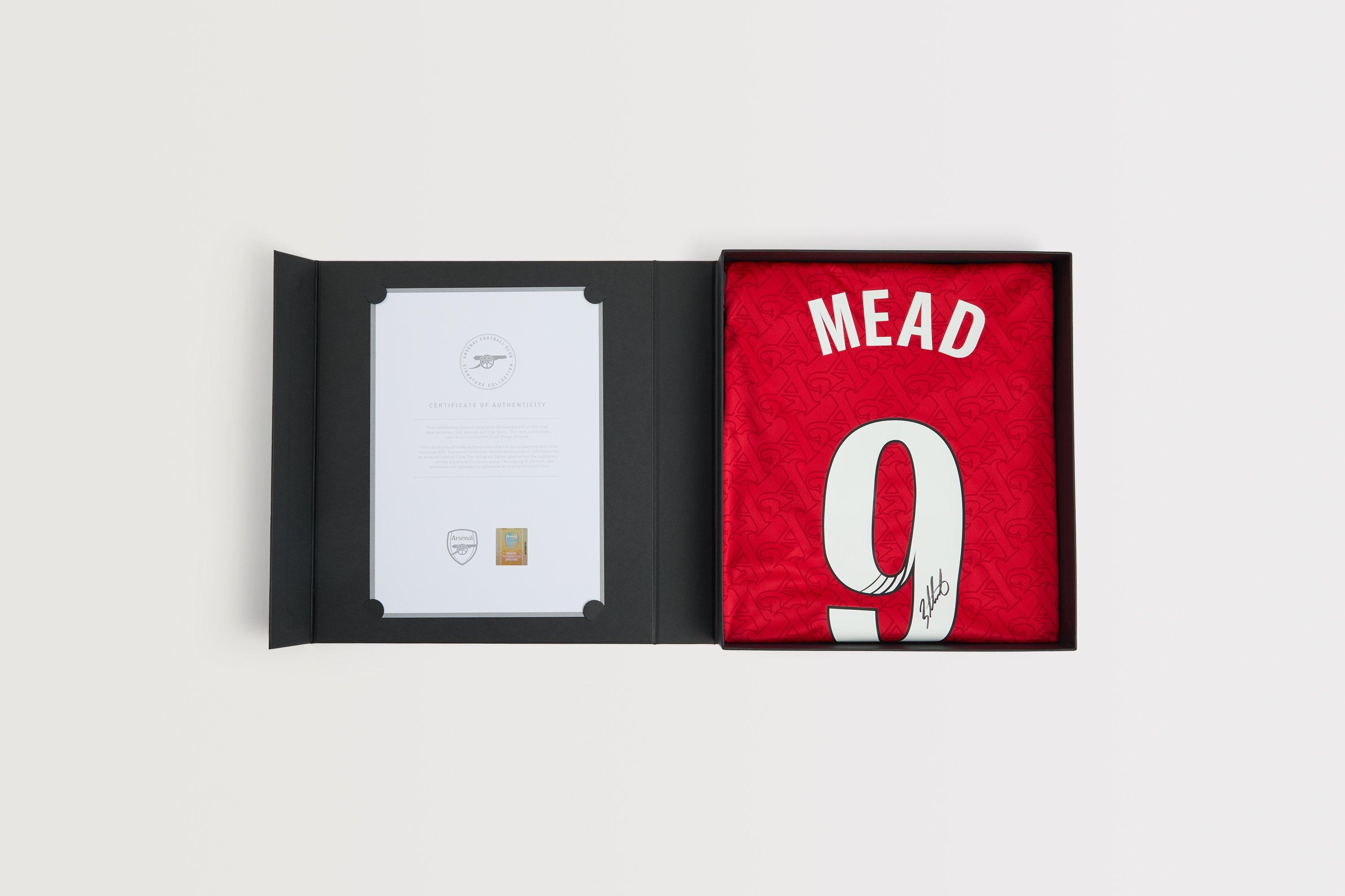 Arsenal 25/26 Home Boxed Signed Shirt MEAD | Official Online Store
