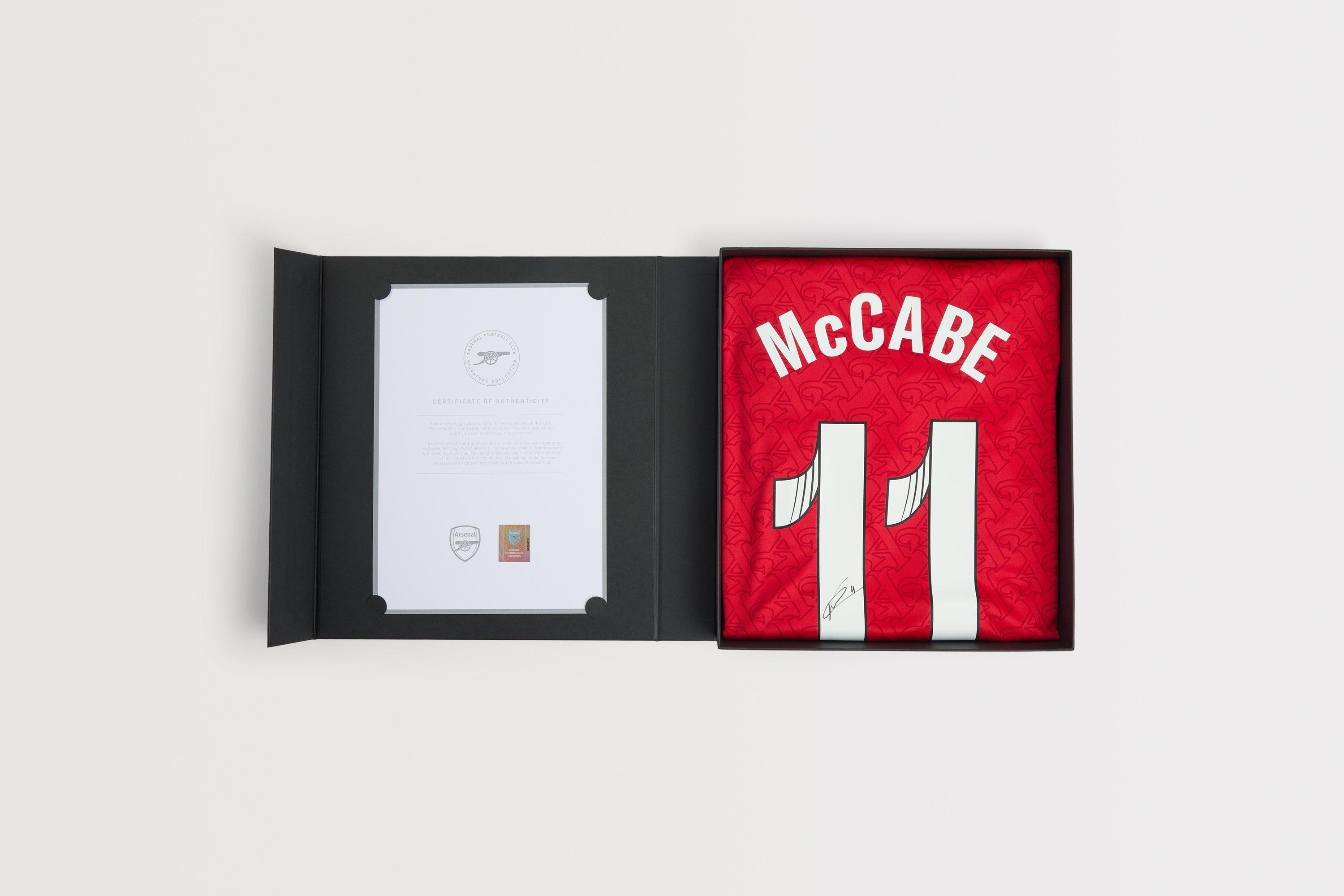 Arsenal 25/26 Home Boxed Signed Shirt MCCABE | Official Online Store
