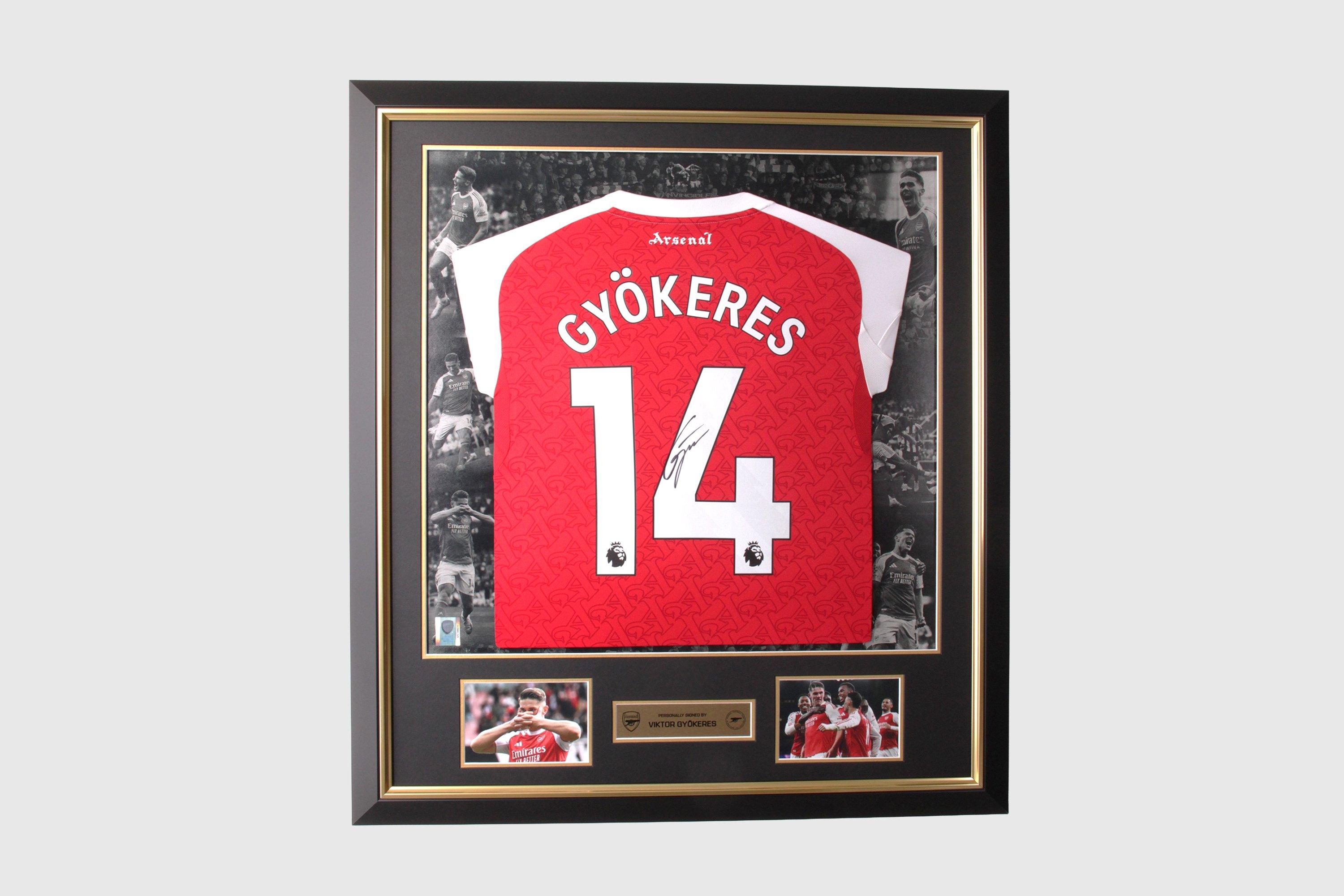 Arsenal 25/26 Gyokeres Framed Signed Home Shirt | Official Online Store