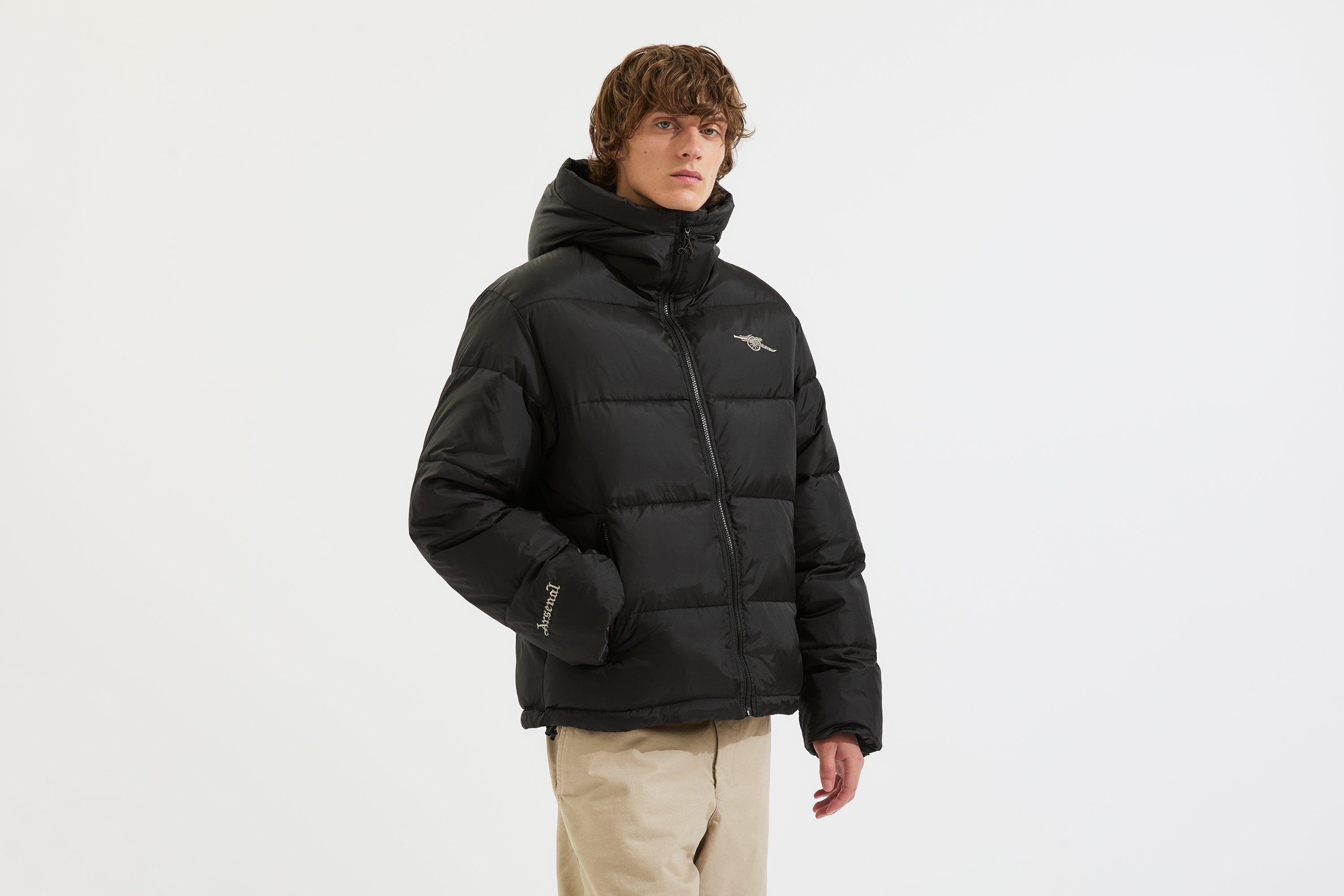 Arsenal Essentials Unisex Black Cannon Hooded Puffer Jacket | Official Online Store