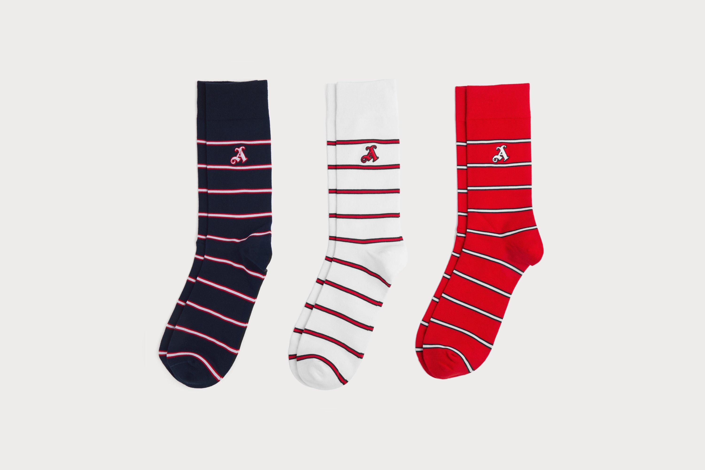Arsenal 97/98 3pk Stripe Socks | Official Online Store