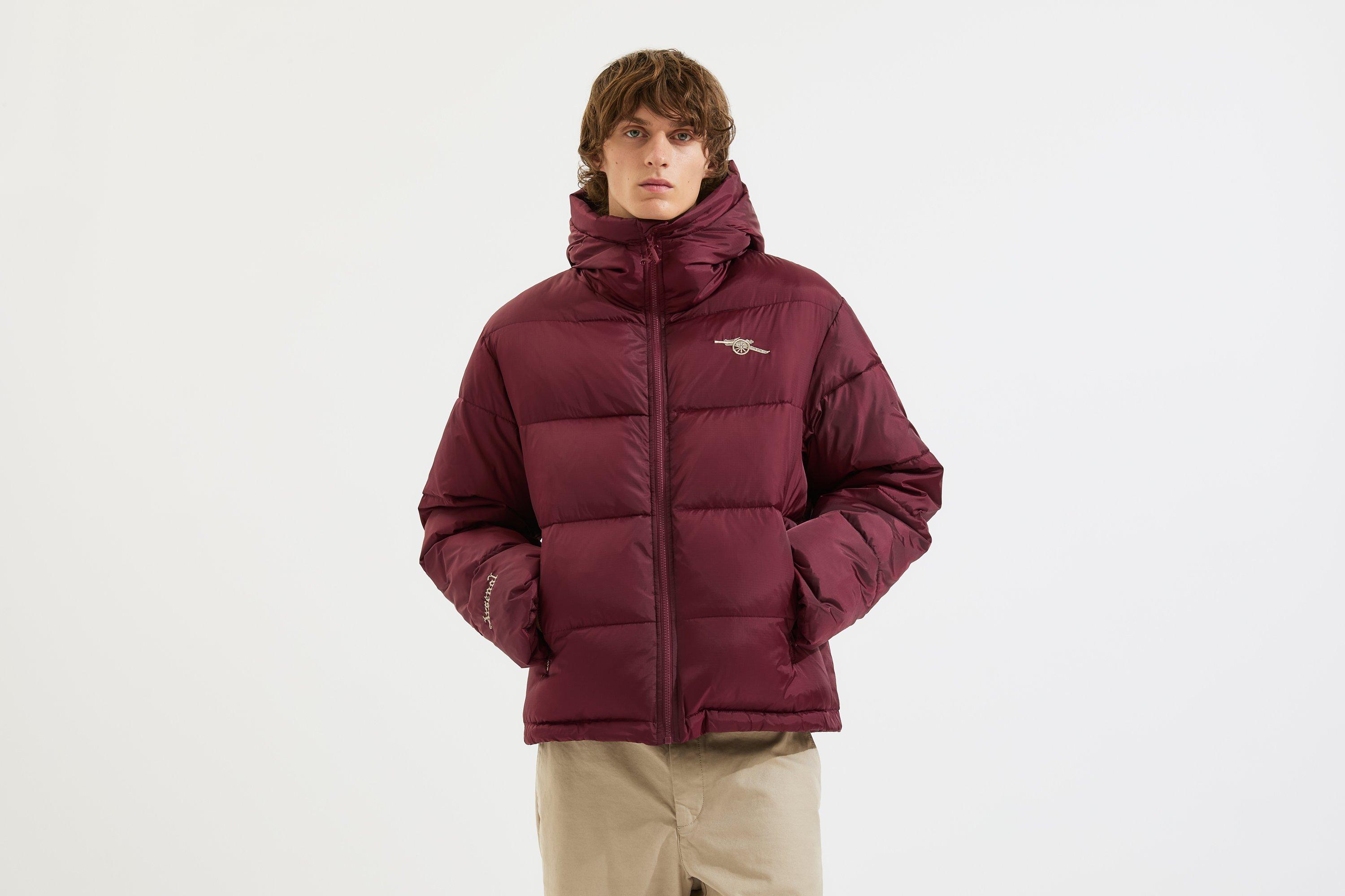 Arsenal Essentials Unisex Burgundy Cannon Hooded Puffer Jacket ...