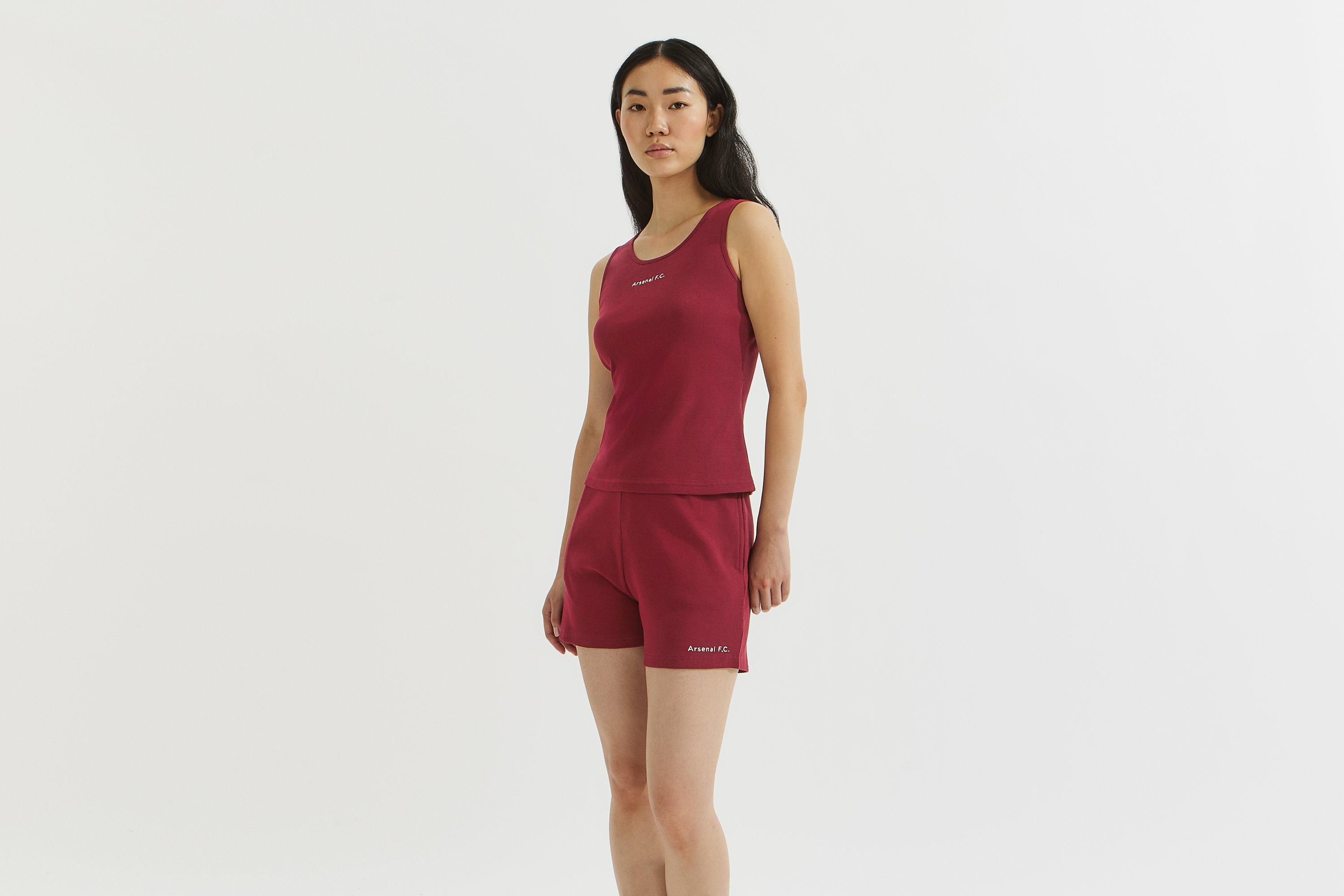 Arsenal Essentials Womens Burgundy Sleeveless Chapman Rib Lounge Short ...