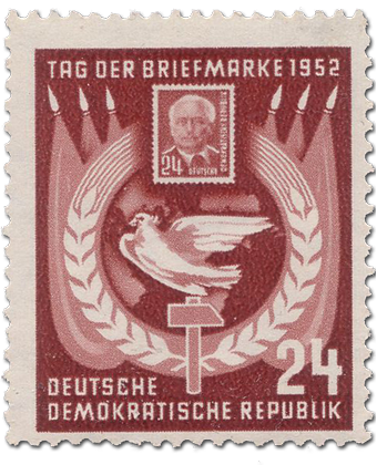 Briefmarke DDR zum Tag der Briefmarke 1952 - borek.de