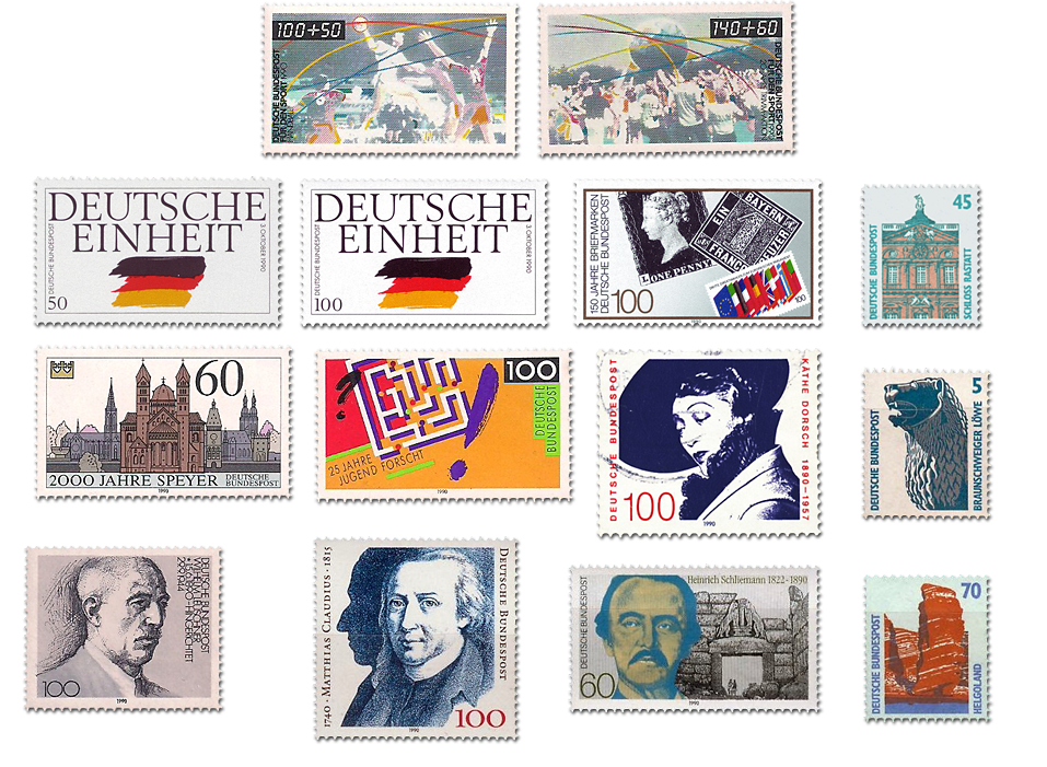 Briefmarken Jahrgang Deutschland 1990 postfrisch oder gestempelt - borek.de