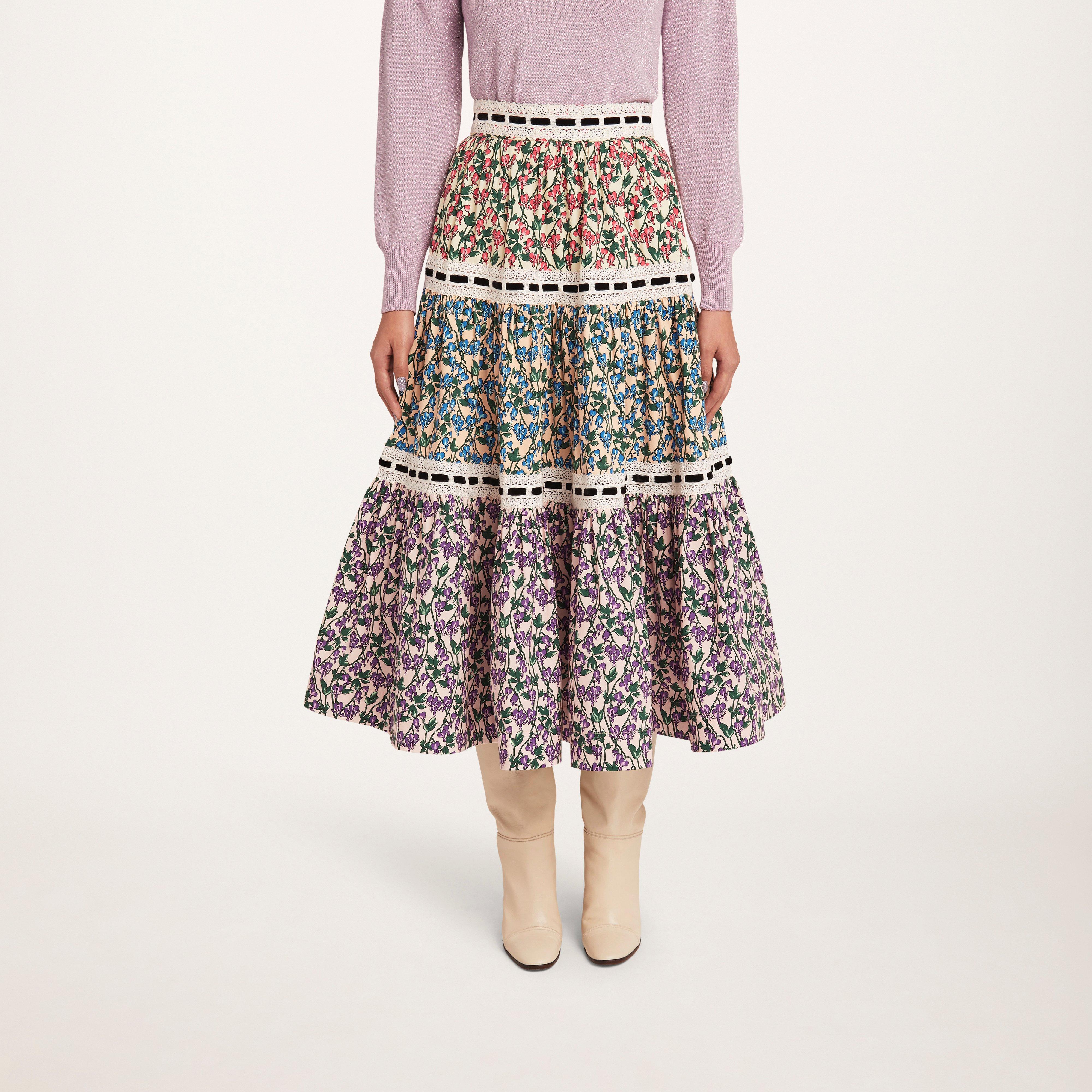 Tiered Prairie Skirt With Lace Trim