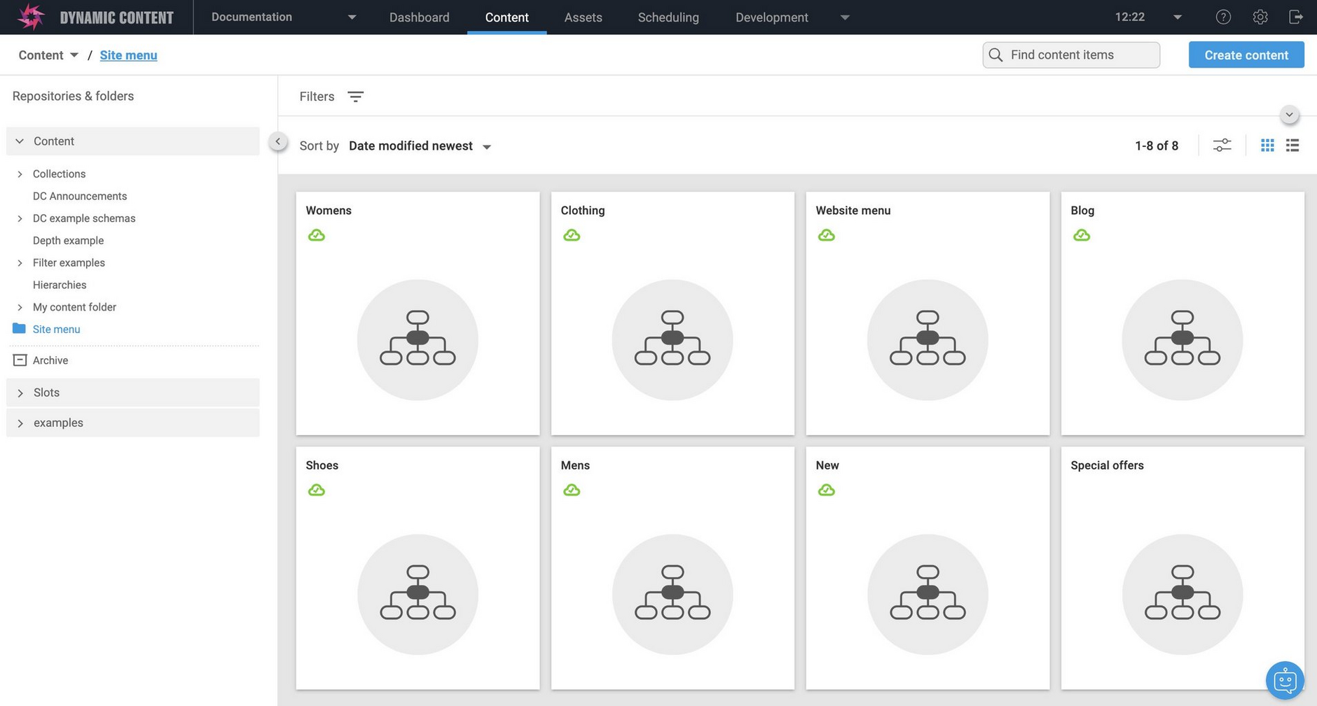 Working with hierarchies | Amplience Developer Portal