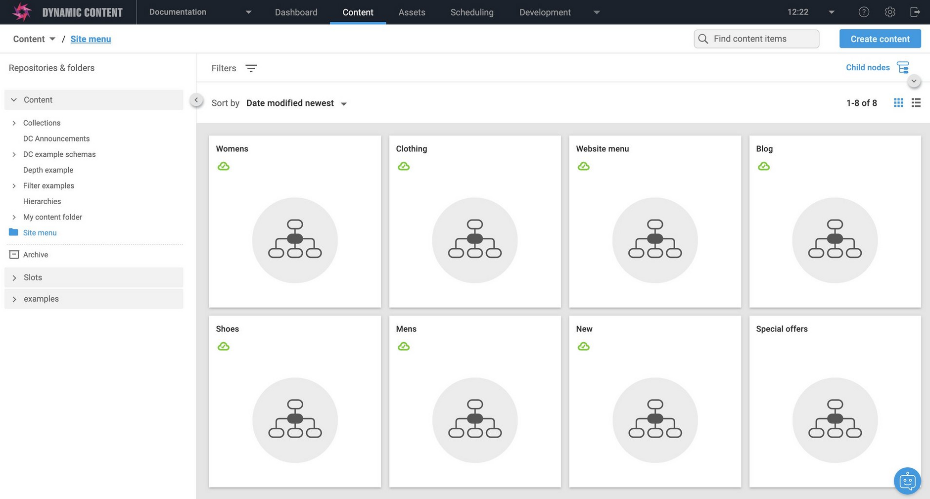 Working with hierarchies | Amplience Developer Portal