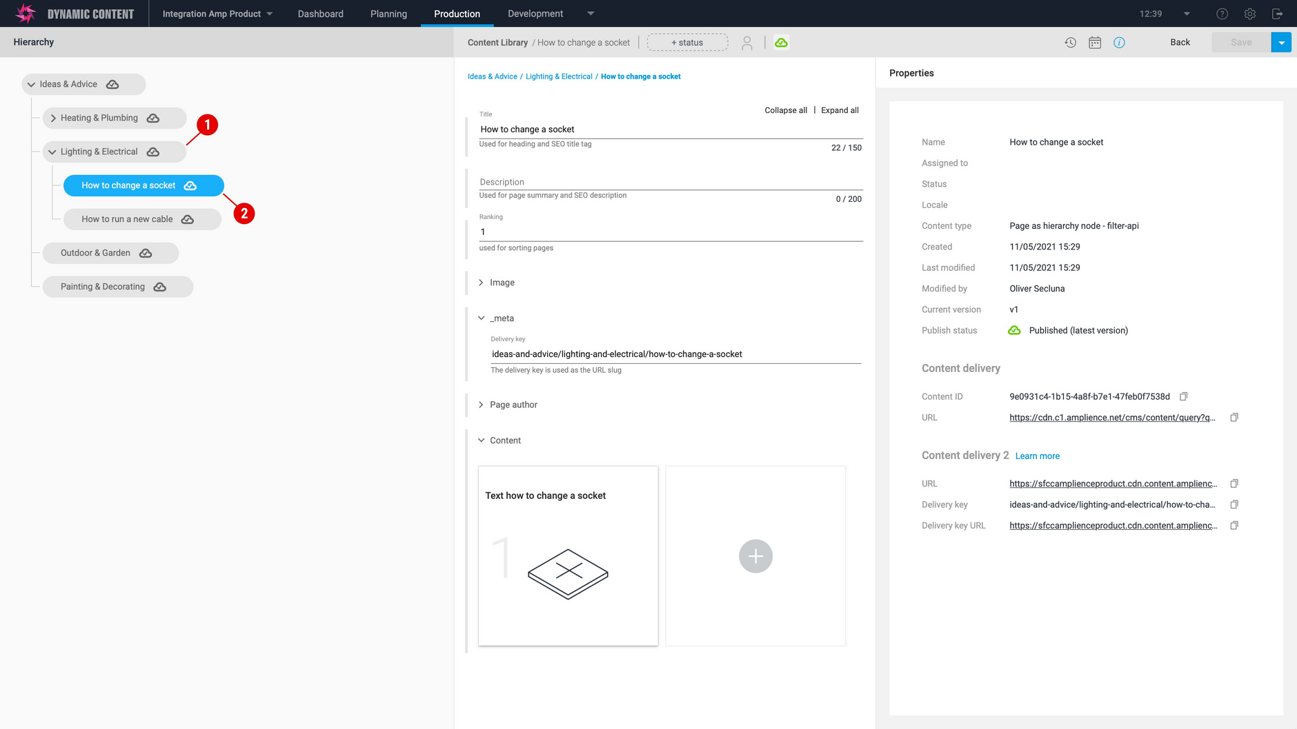 Page hierarchy example | Amplience Developer Portal