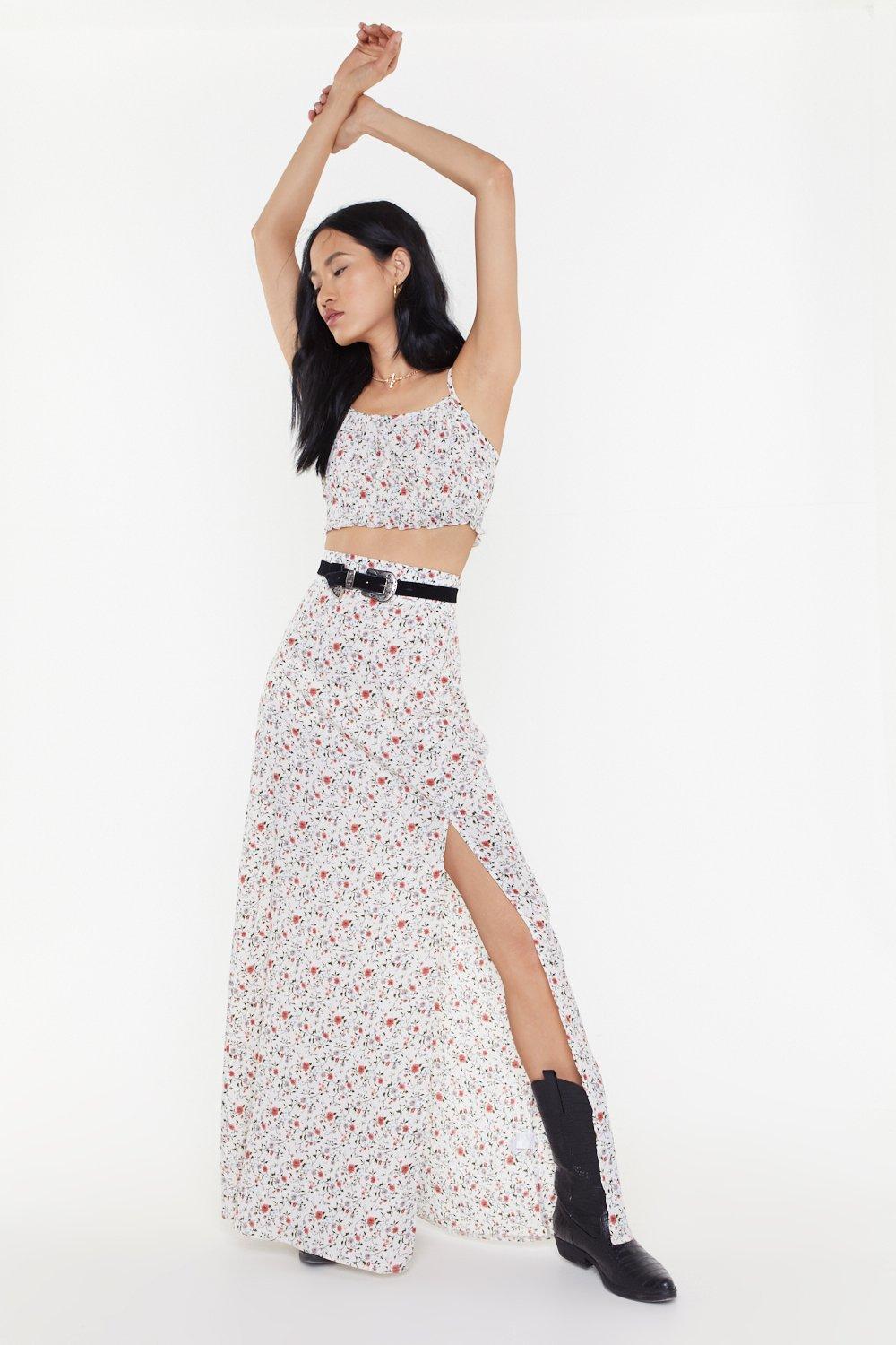 Ensemble Jupe Taille Haute Et Crop Top - Partager Taille Bonne Ensemble Jupe Taille Haute Et Crop Top - Partager Taille Bonne
